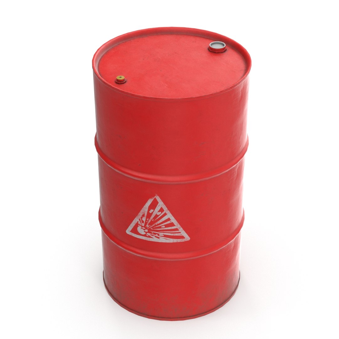 Explosive Red Oil Barrel 3D Model - TurboSquid 1187365
