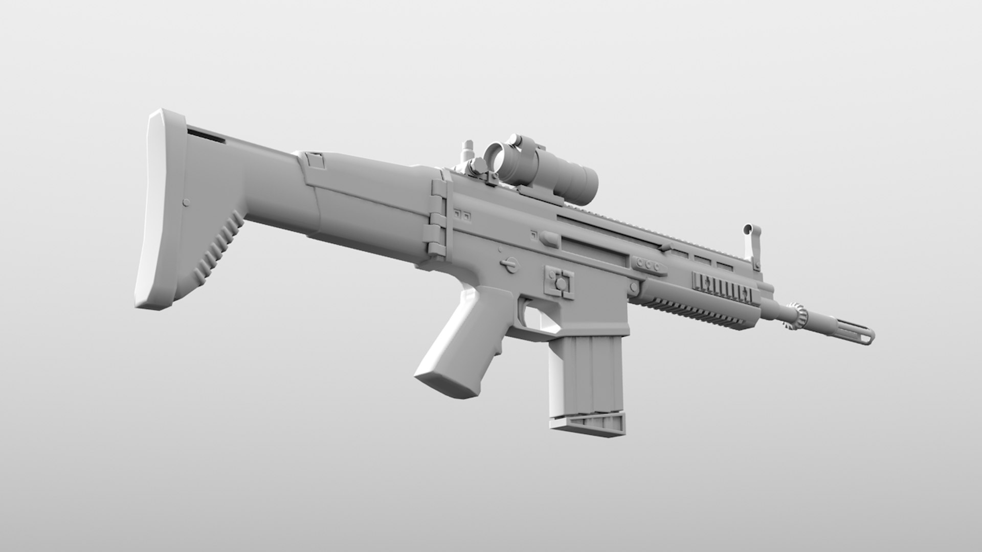 Scar Rifle 3d Obj