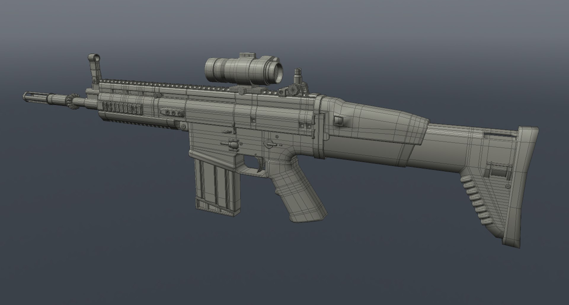 Scar Rifle 3d Obj