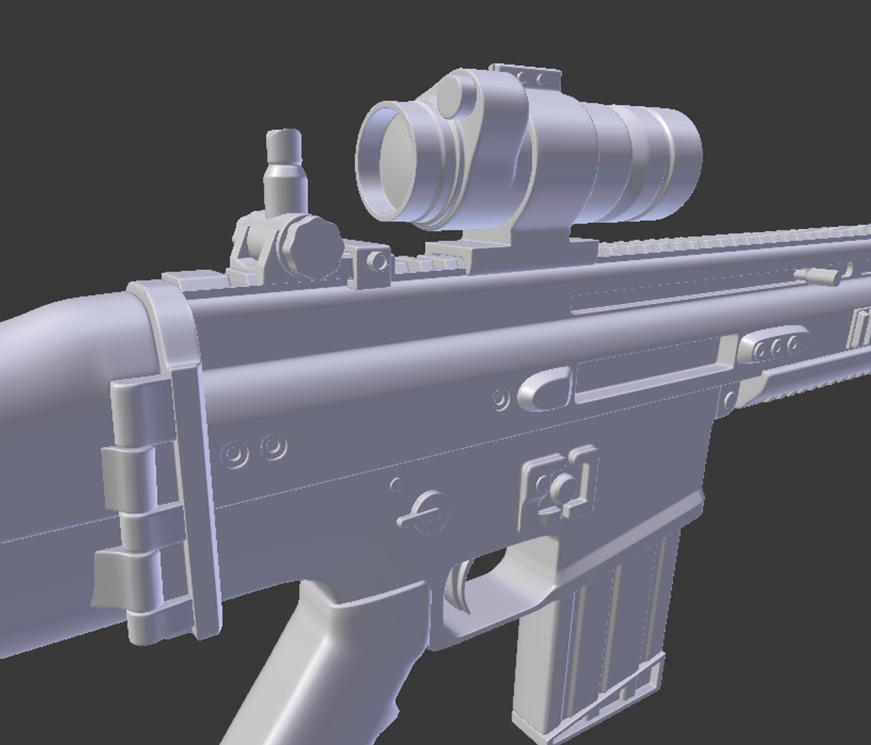 Scar Rifle 3d Obj