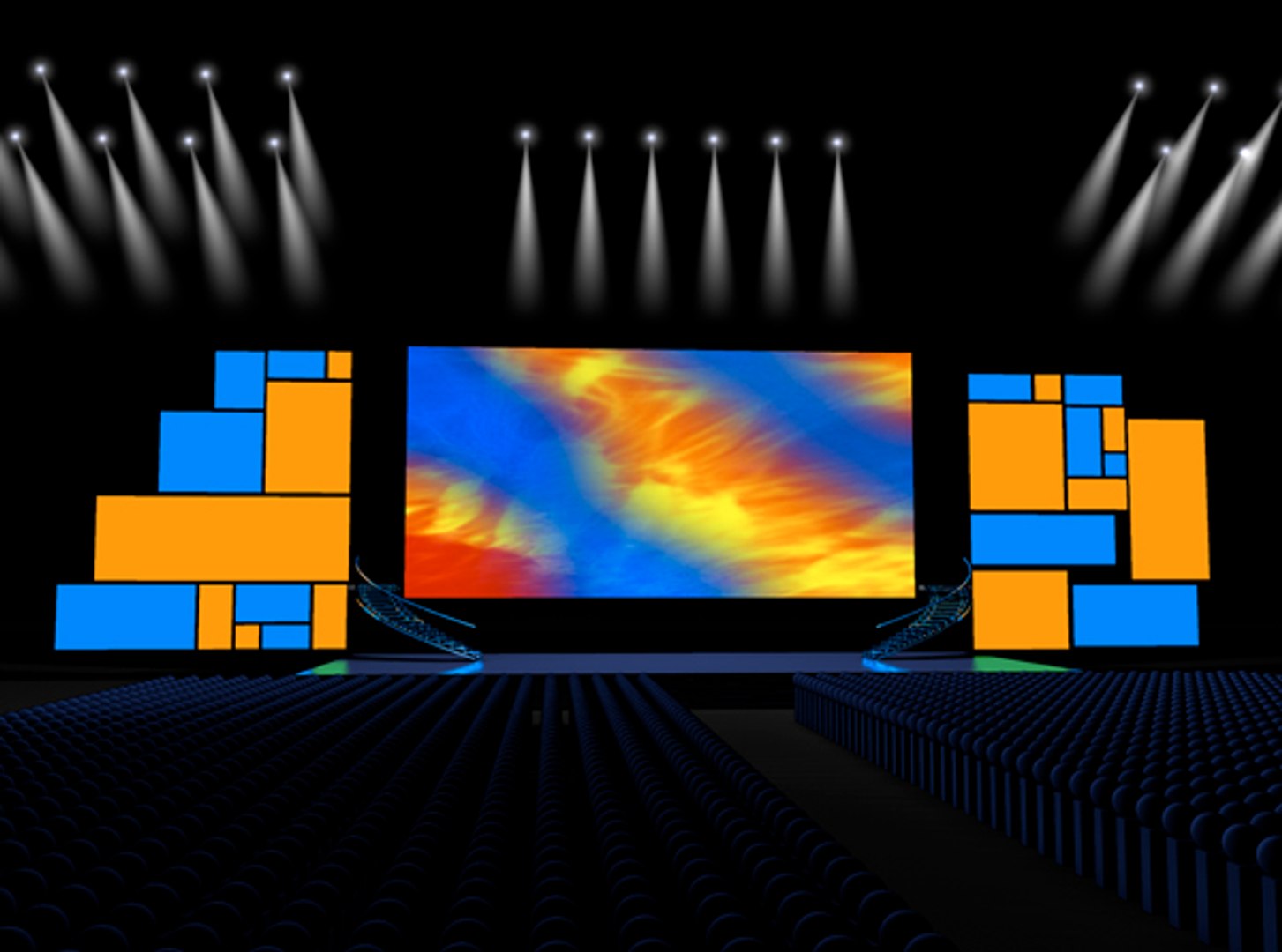 Multi Stage Mondrian 3d Model