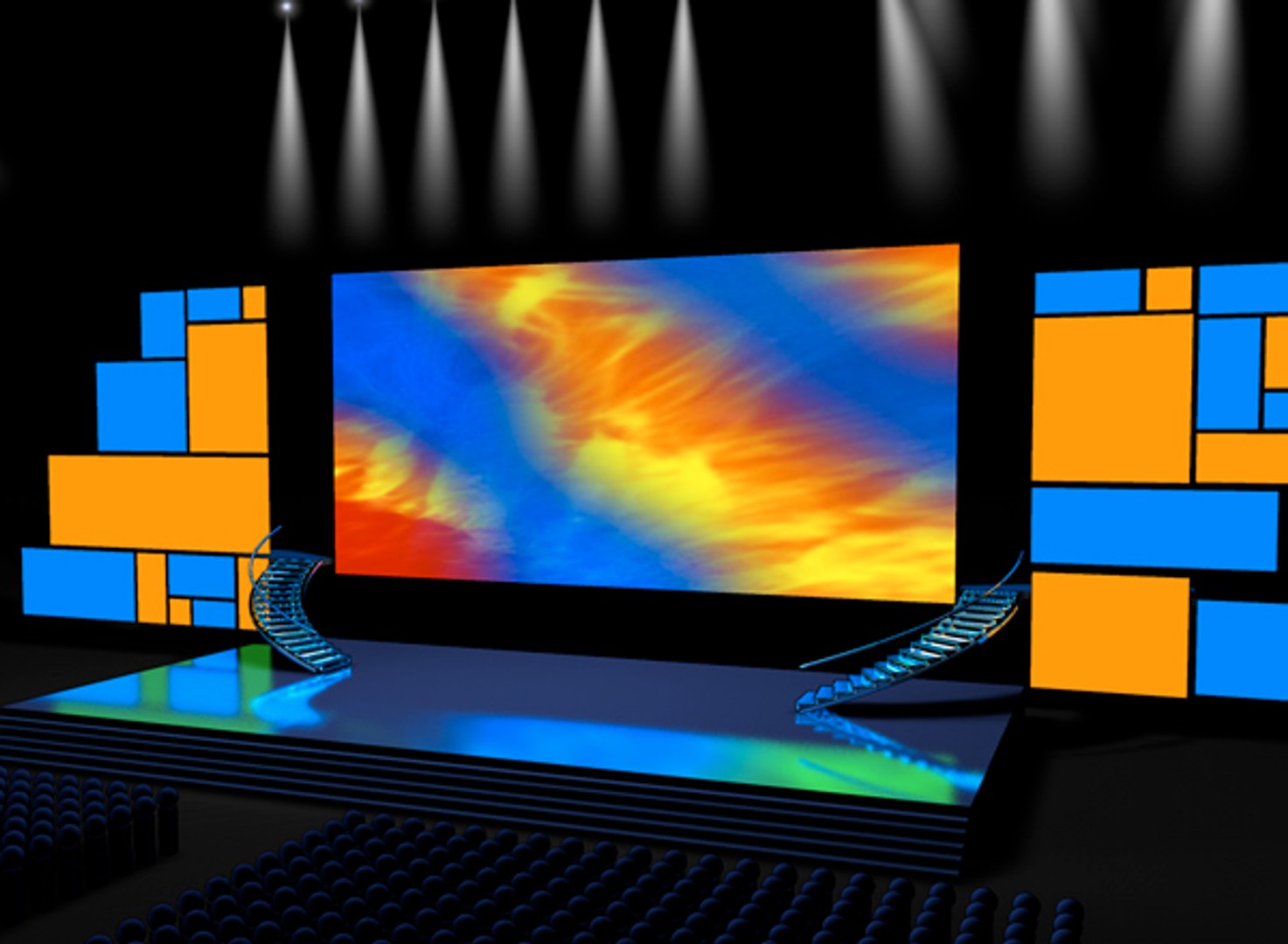 Multi Stage Mondrian 3d Model