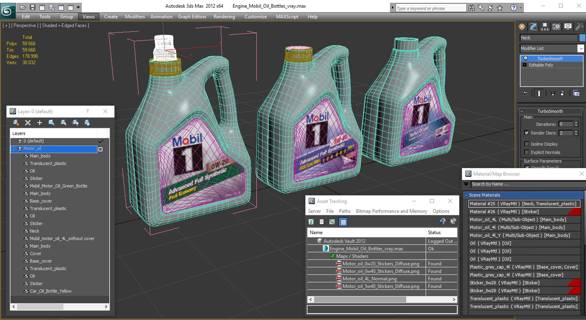 3D Engine Mobil Oil Bottles - TurboSquid 1364807