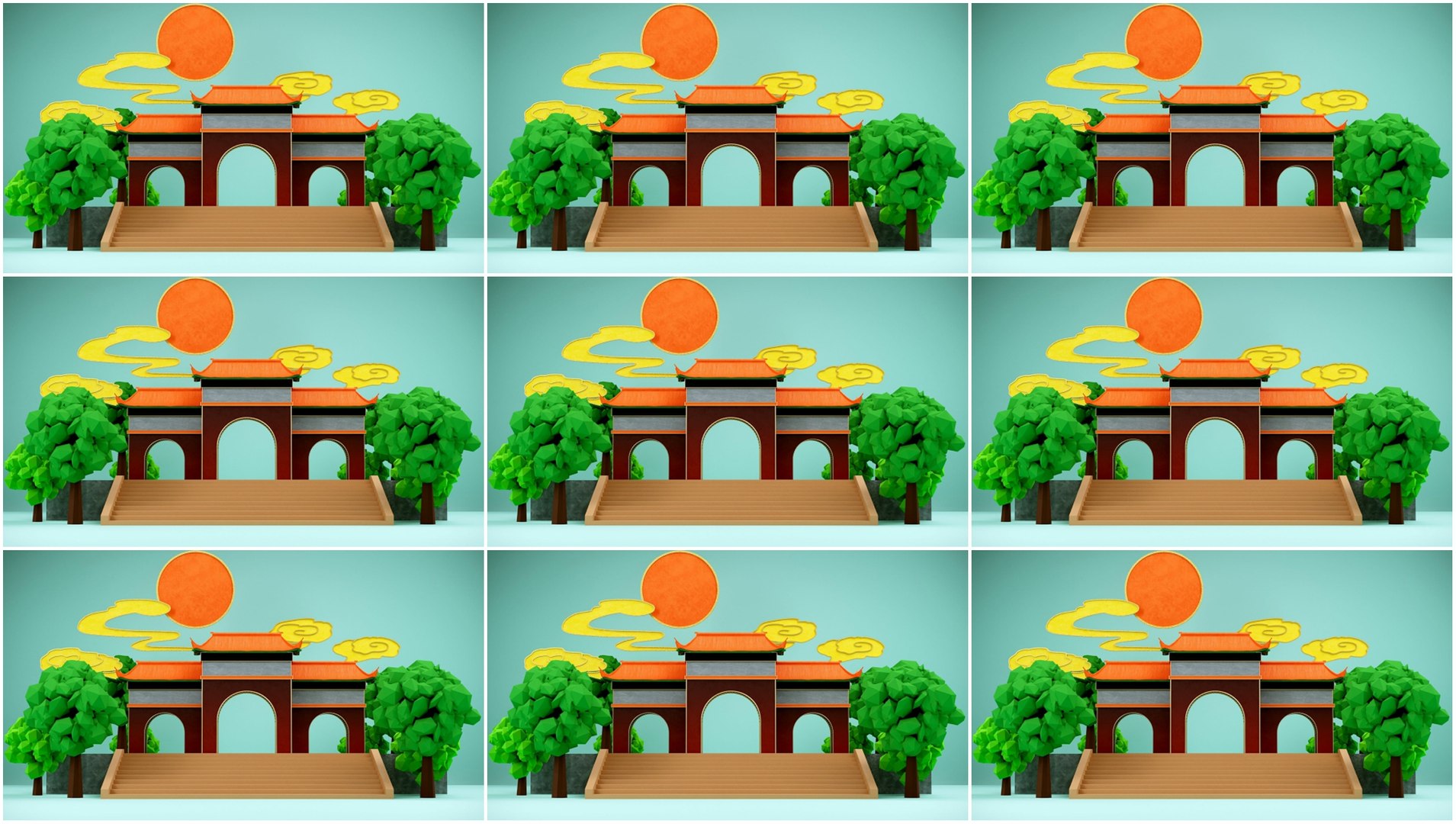 Suzhou Wuliu verve landmark building cityscape Chinese paper-cut ink ...