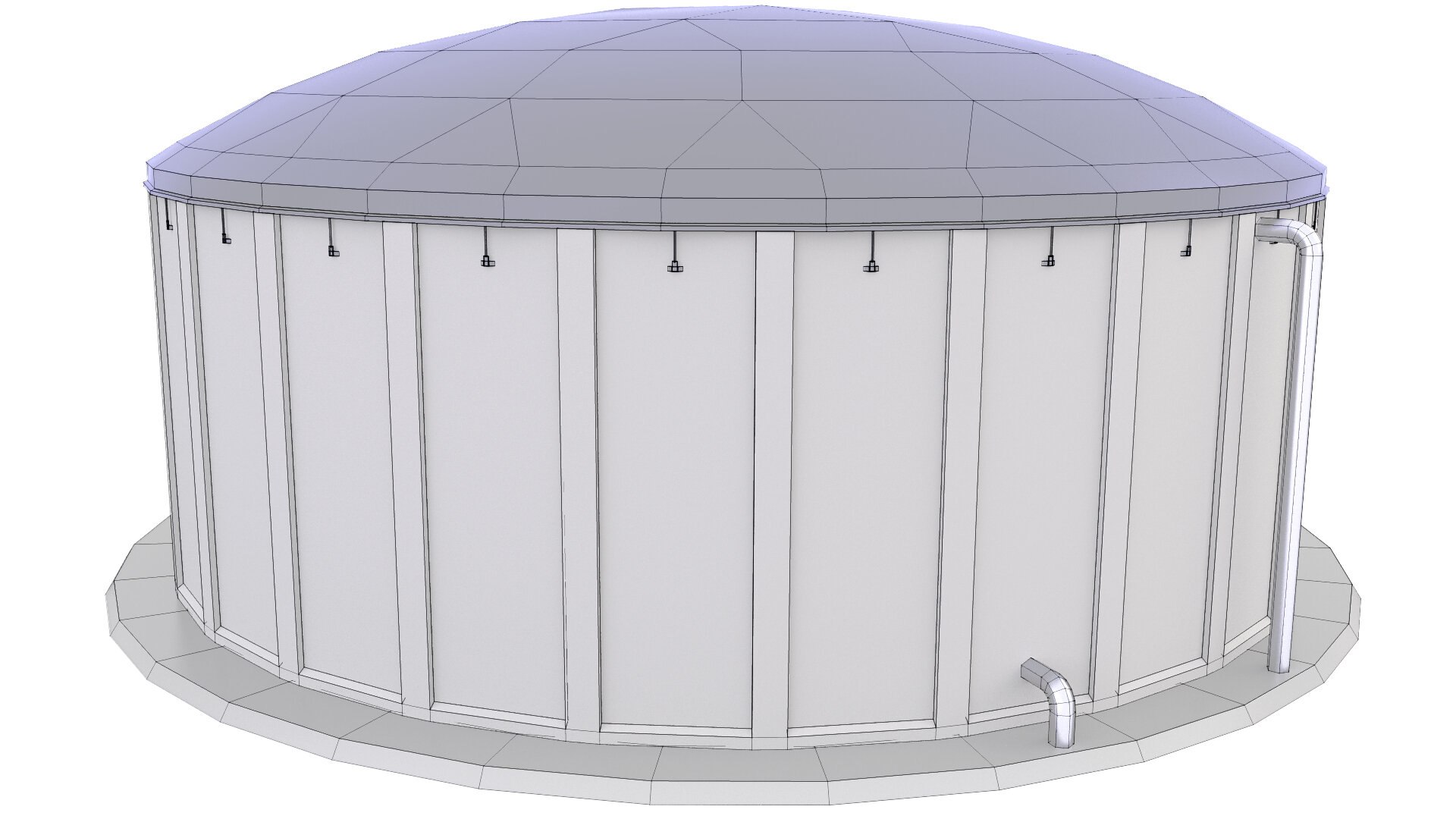 Concrete Biogas Tank Low Poly 4 3D Model - TurboSquid 1757268