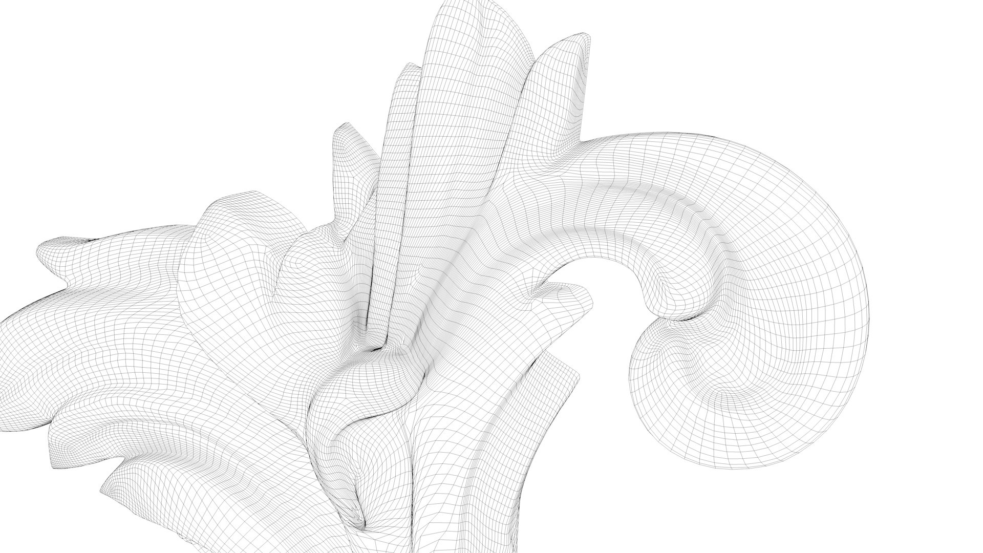 Plaster Decorative Bow DS465 3D Model - TurboSquid 2374612