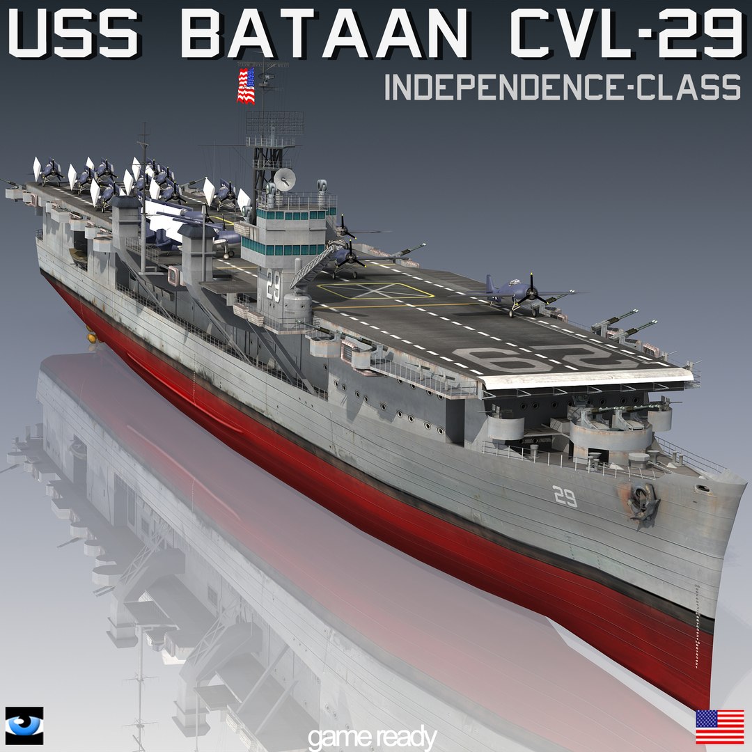 3D Model USS Bataan CVL-29AVT-4 Independence-class Light Aircraft ...