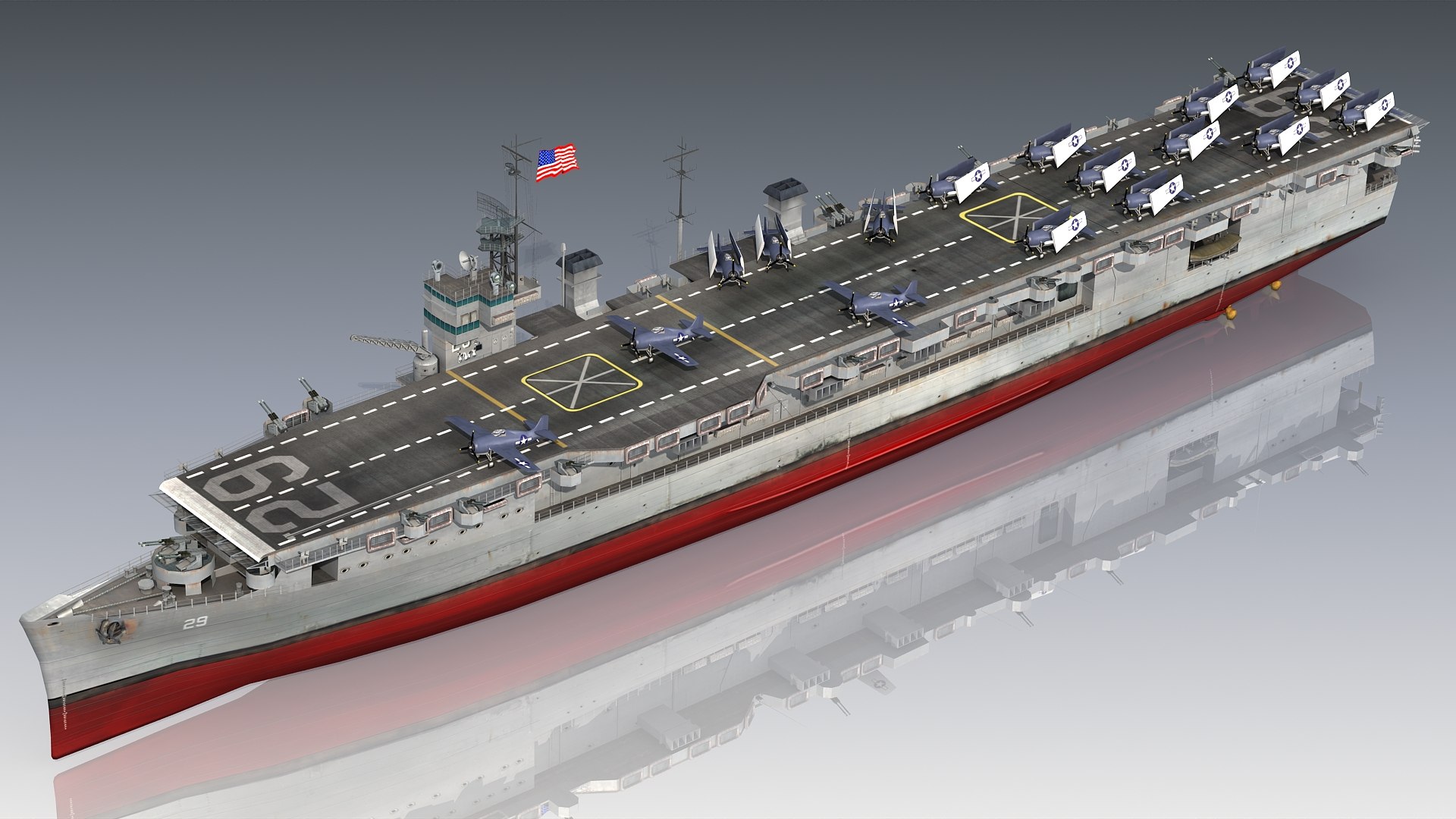3D Model USS Bataan CVL-29AVT-4 Independence-class Light Aircraft ...