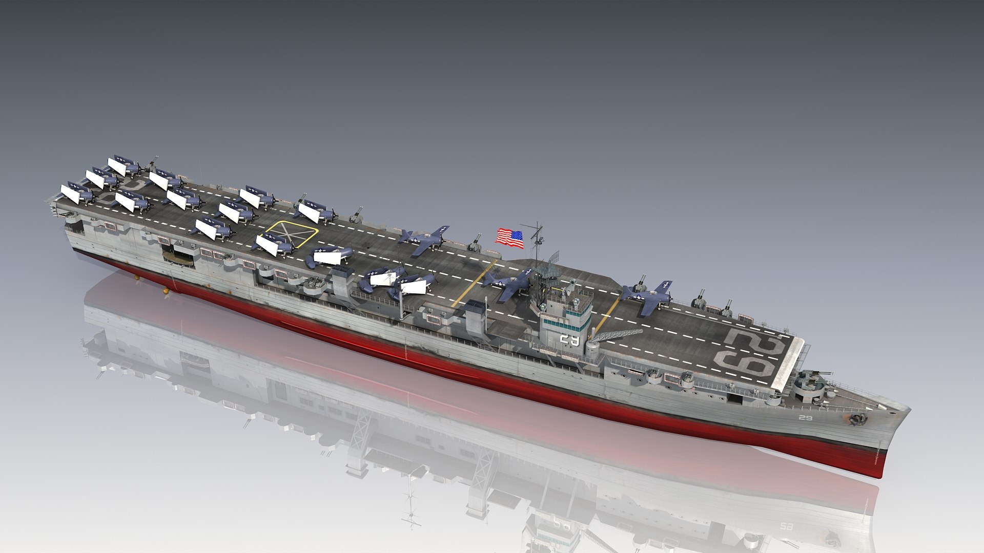 3D model USS Bataan CVL-29AVT-4 Independence-class light aircraft carrier - TurboSquid 2093851
