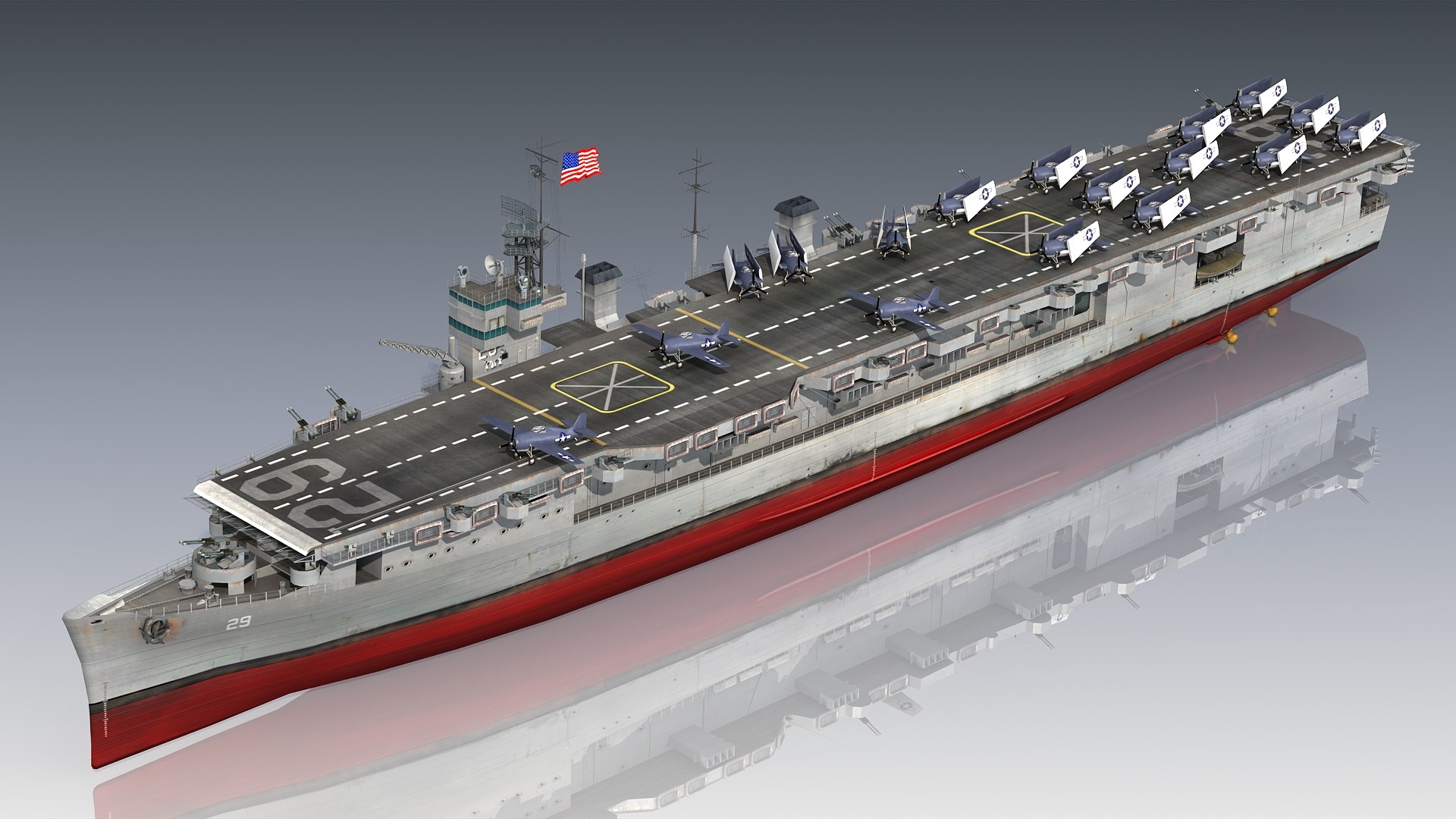 3D Model USS Bataan CVL-29AVT-4 Independence-class Light Aircraft ...