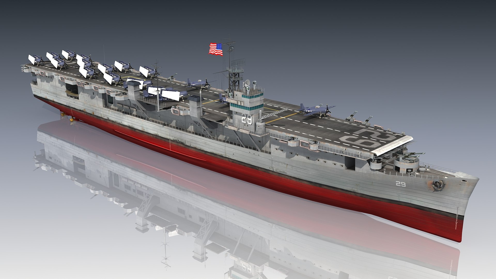 3D model USS Bataan CVL-29AVT-4 Independence-class light aircraft ...