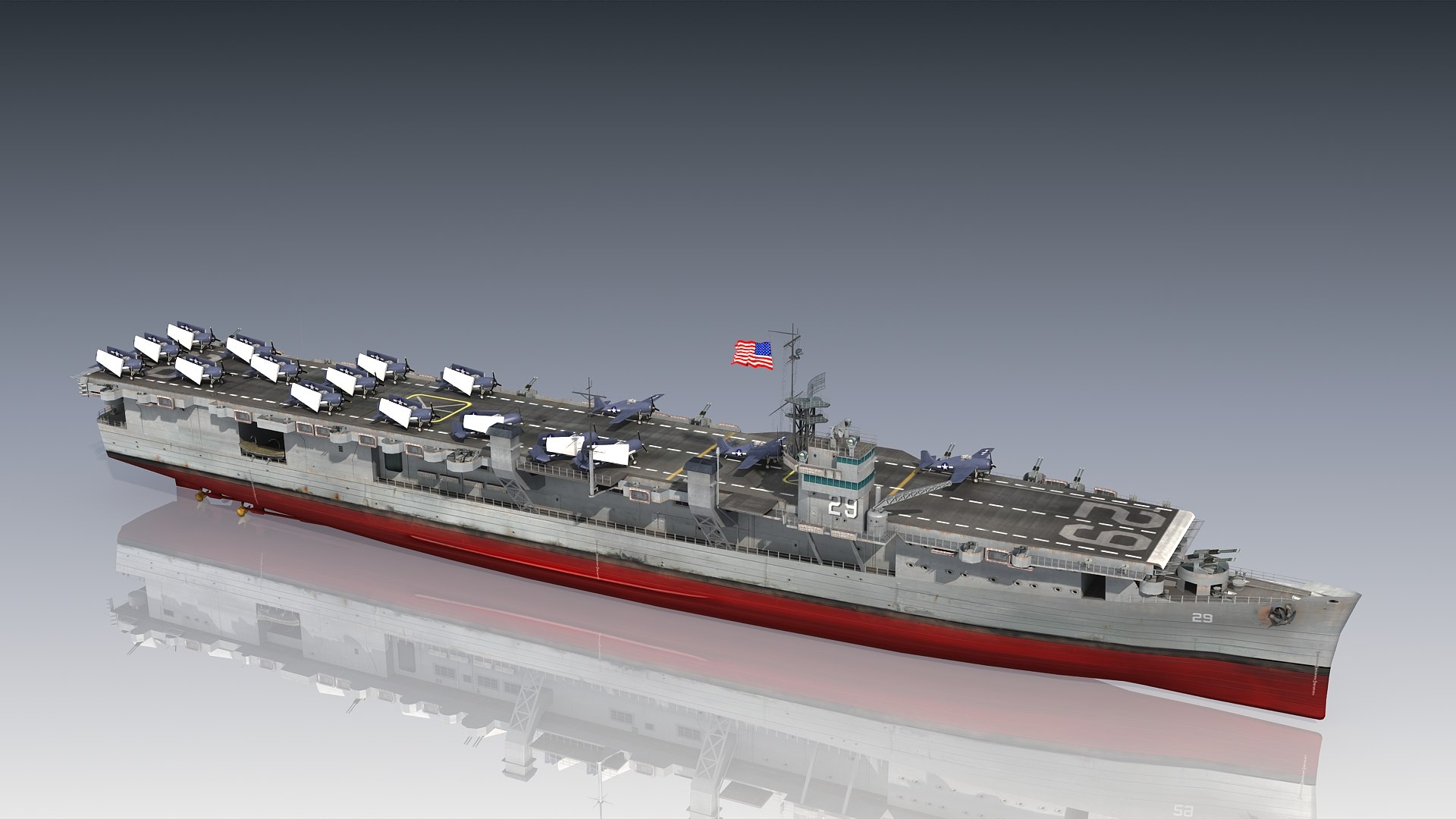 3D model USS Bataan CVL-29AVT-4 Independence-class light aircraft ...