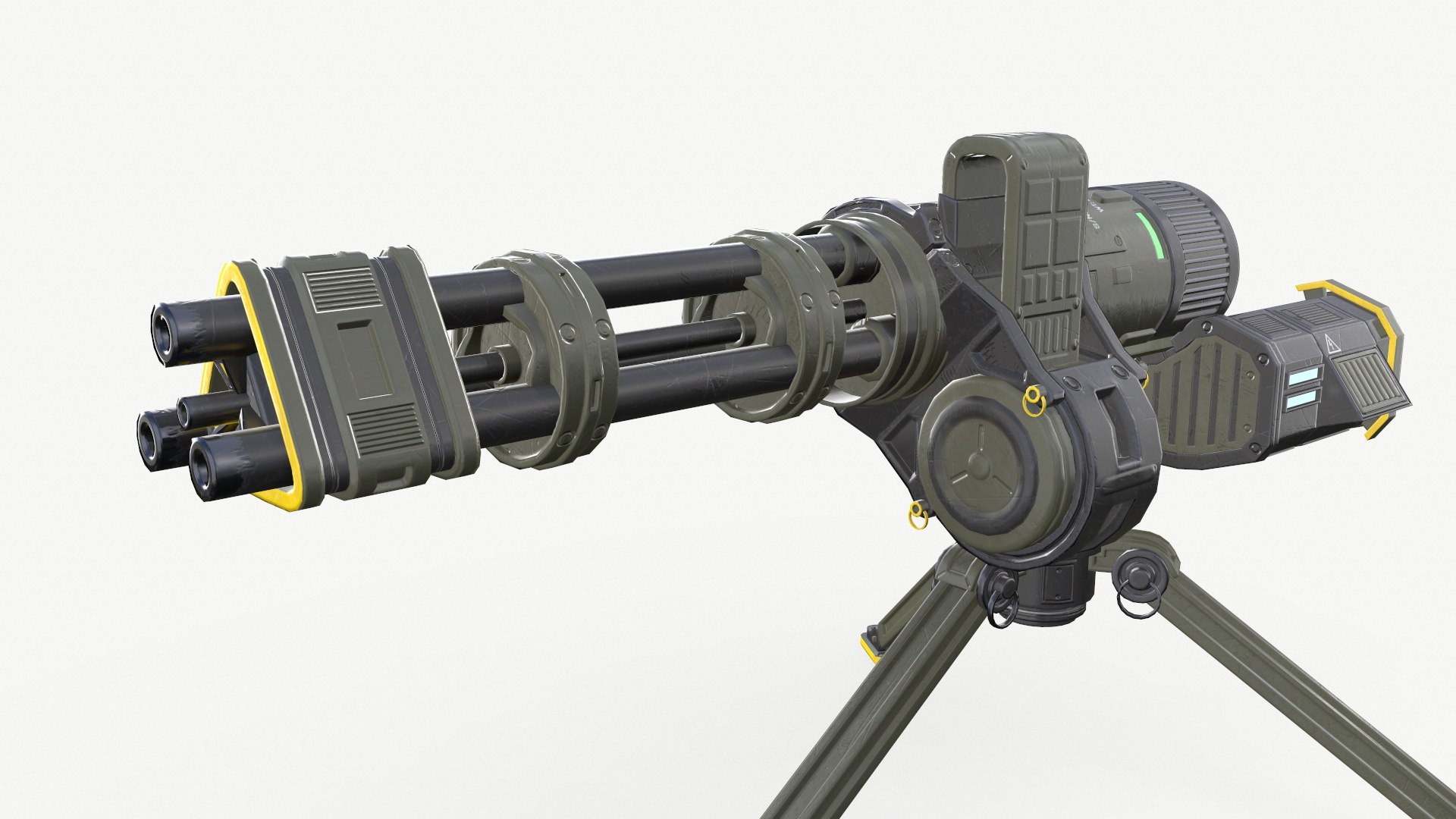 3D Sci-Fi Machine Gun Model - TurboSquid 2277272