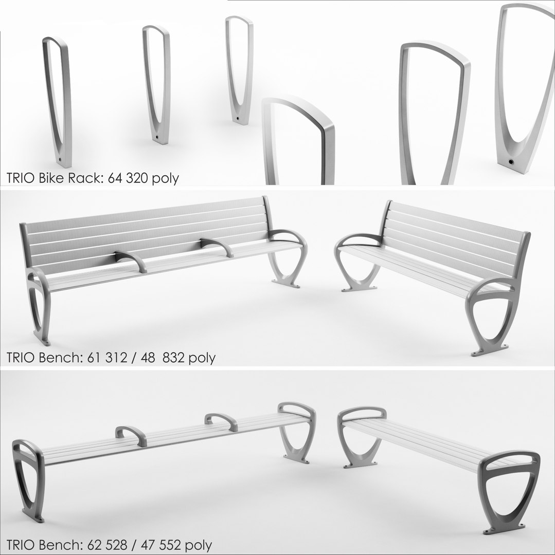 Bench Bike Rack 3d Max