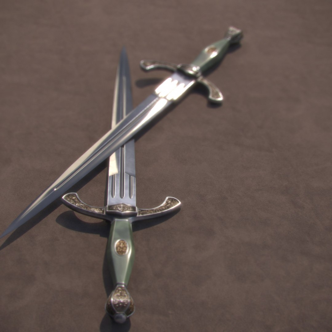 photorealistic decorated dagger sheath obj