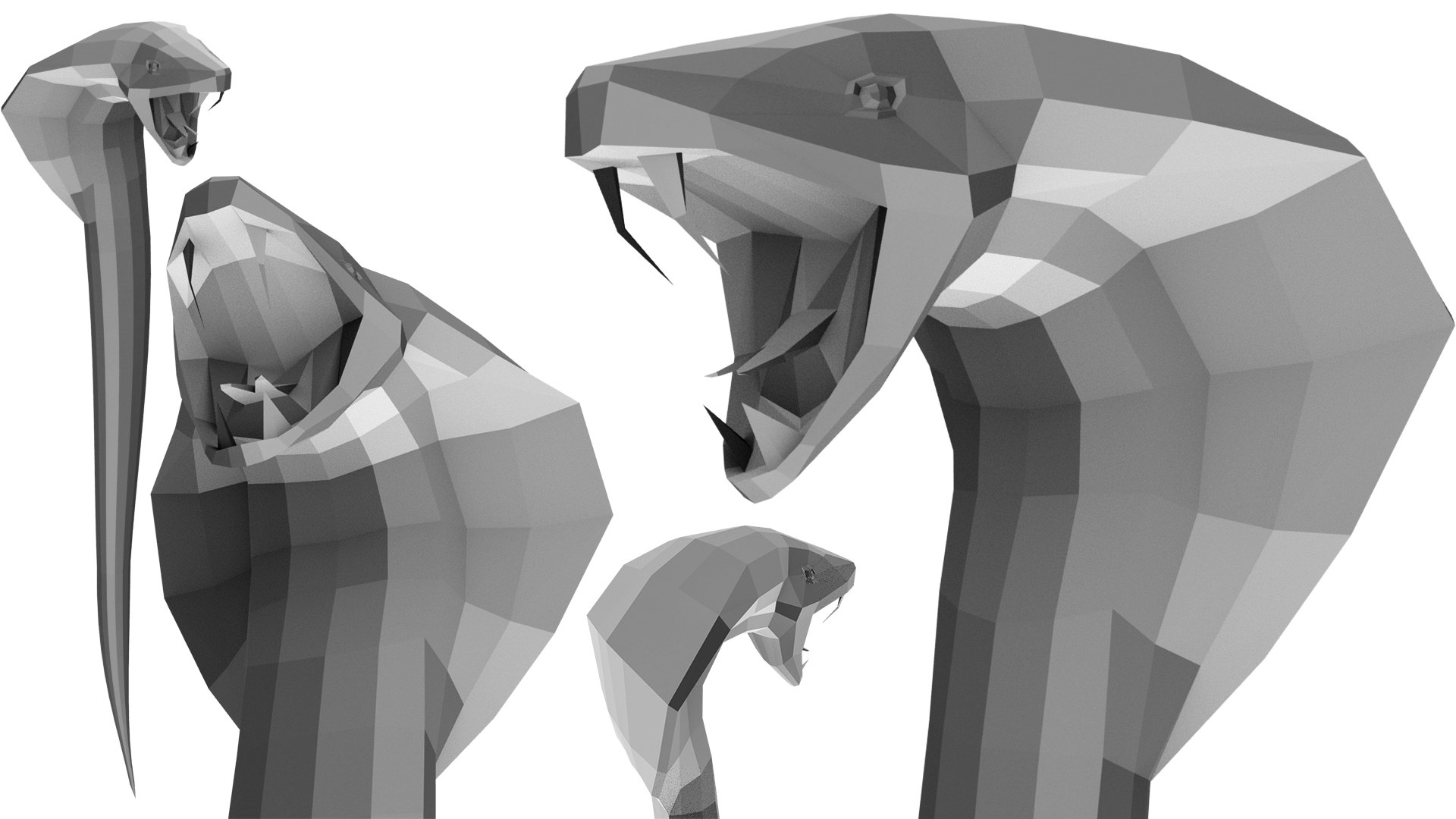 3D Snake Low Poly - TurboSquid 2099091