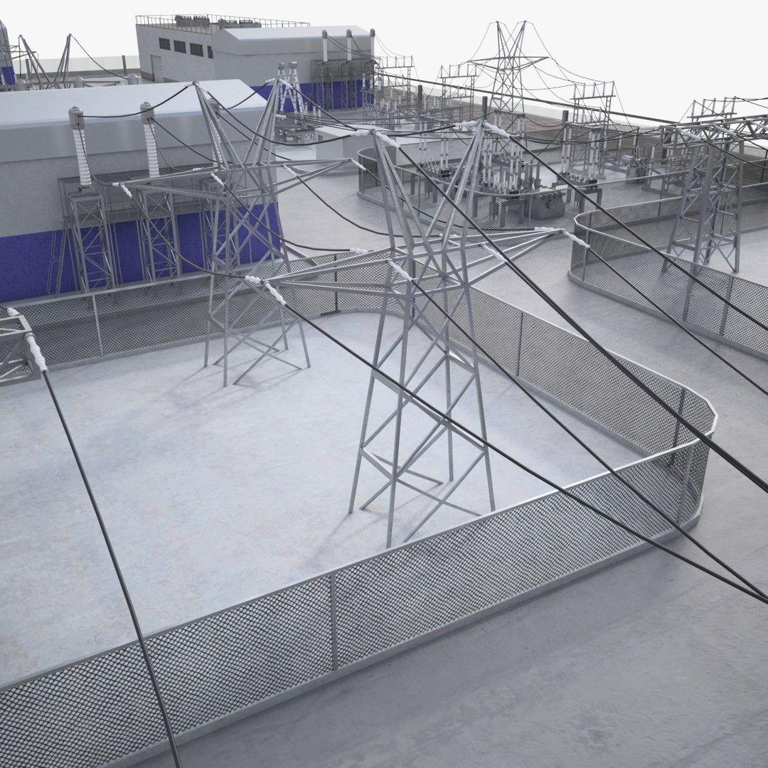 3D Electrical Substation - TurboSquid 1243626