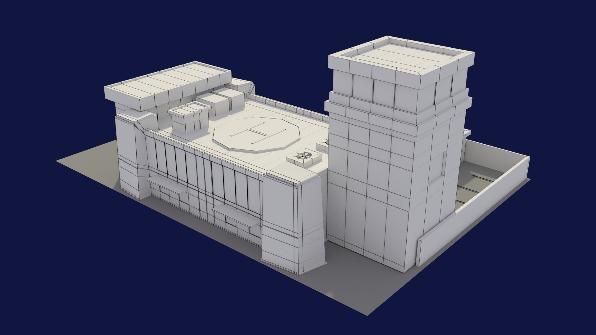 Blue Police Station 3D Model - TurboSquid 1298202