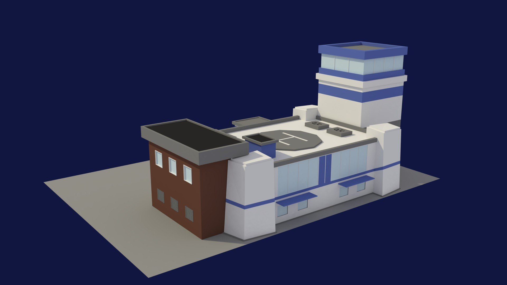 Blue Police Station 3D Model - TurboSquid 1298202