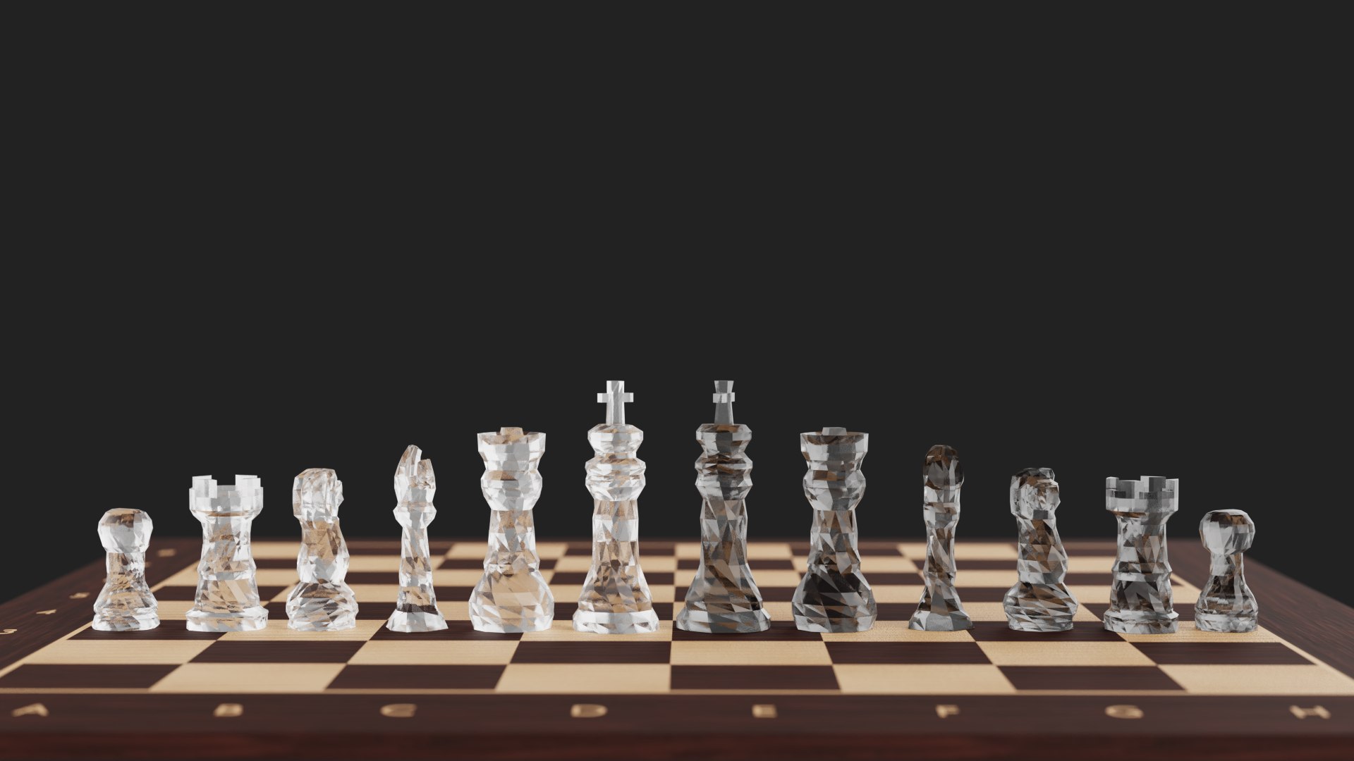 Chess Set Glass 3D Model - TurboSquid 1401872