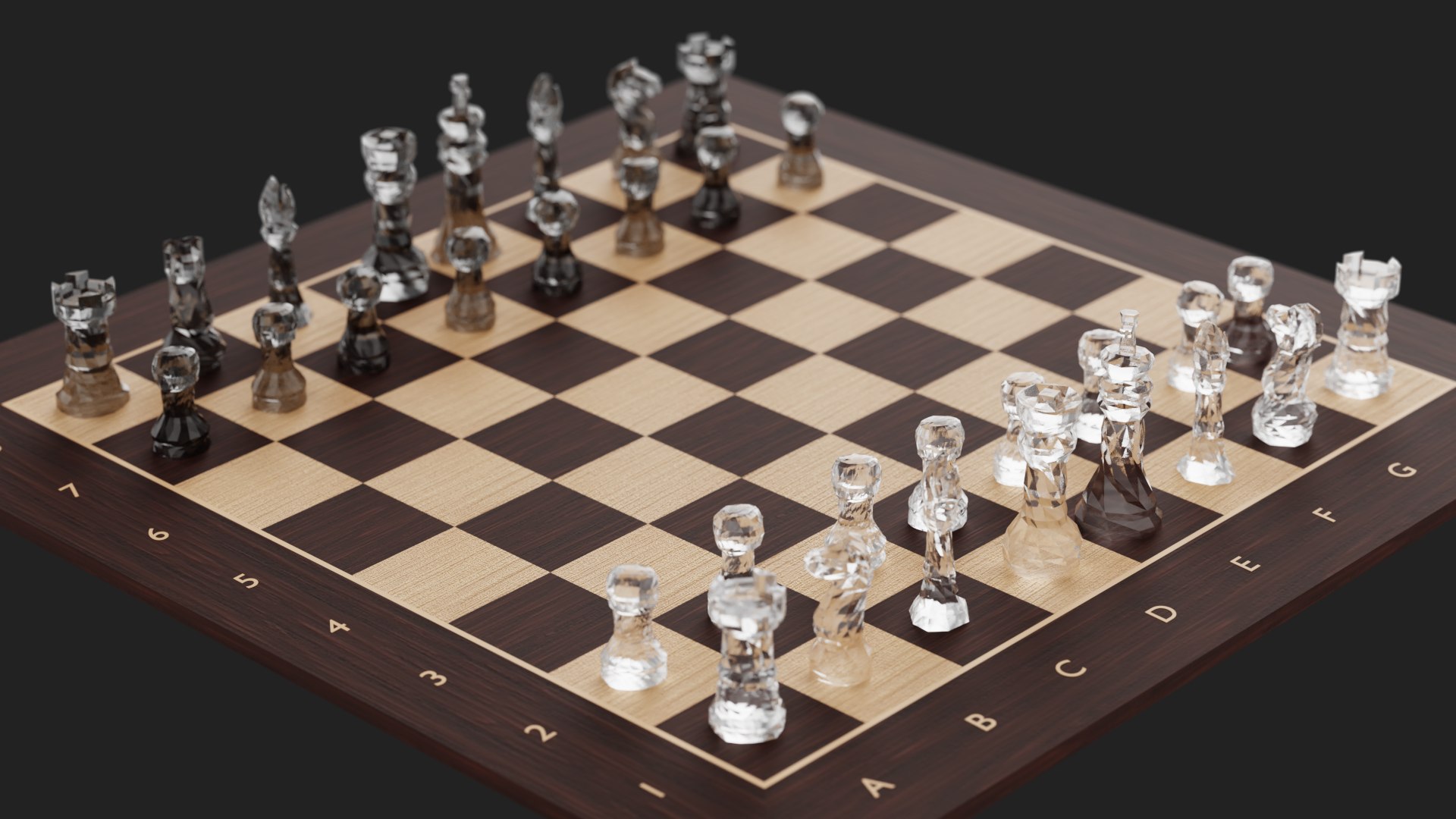 Chess Set Glass 3D Model - TurboSquid 1401872