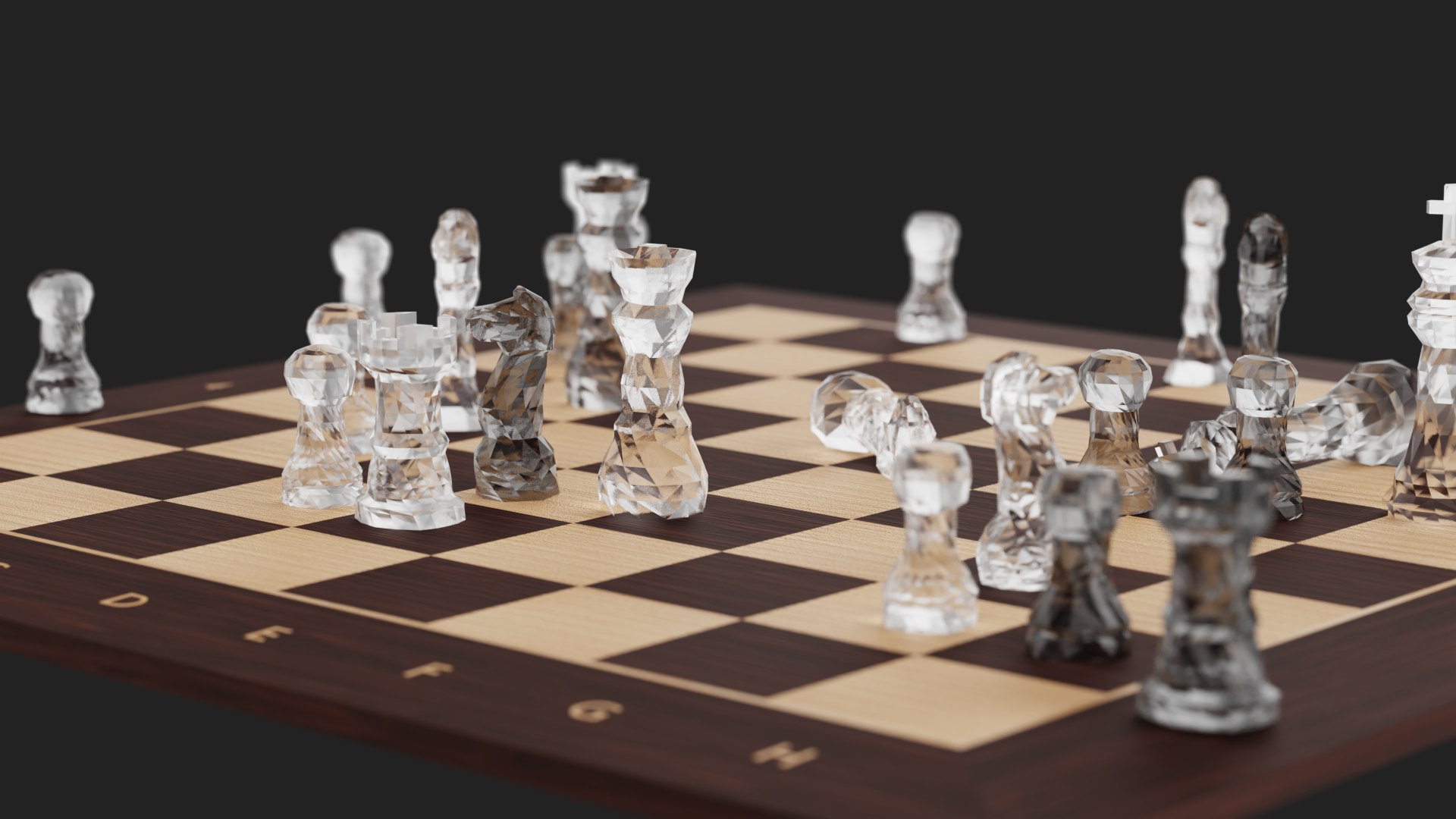 Chess Set Glass 3D Model - TurboSquid 1401872