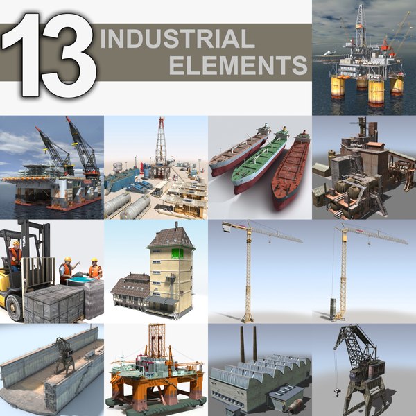 3d model of offshore oil rig platform