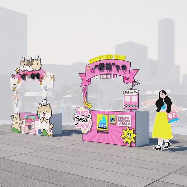 modelo 3d Stand rosa lindo Stand kawaii Stand lindo para gatos Puesto ...