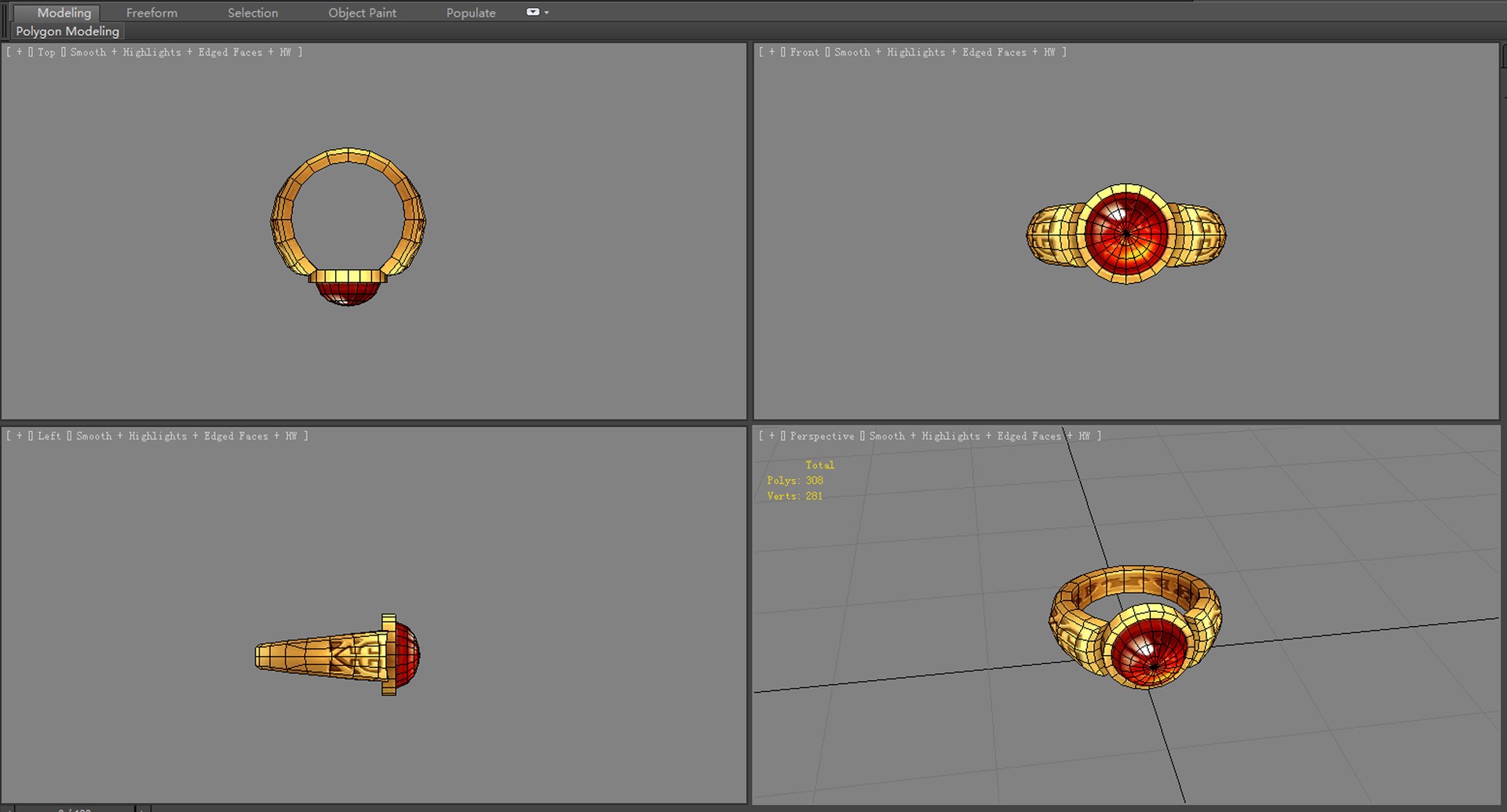 Cartoon Ruby Ring - Game Equipment 3D Model - TurboSquid 1745314