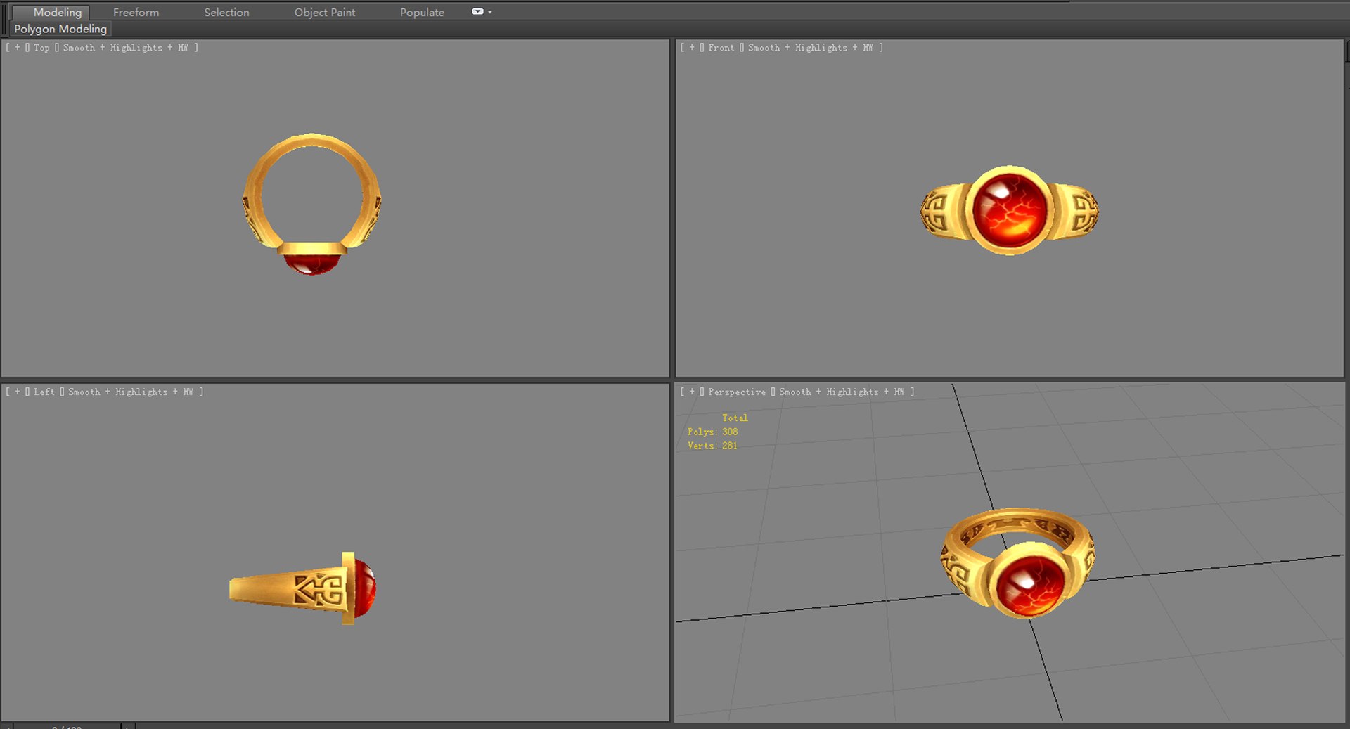 Cartoon Ruby Ring - Game Equipment 3D Model - TurboSquid 1745314