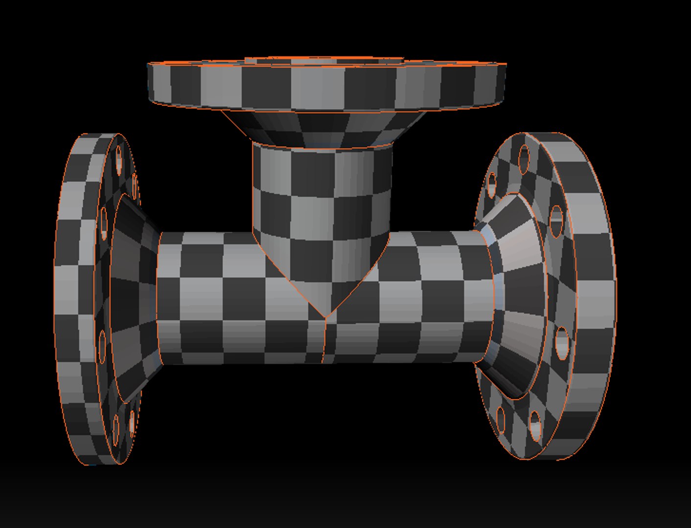 T Pipe DN100 Blue 3D Model - TurboSquid 2039811