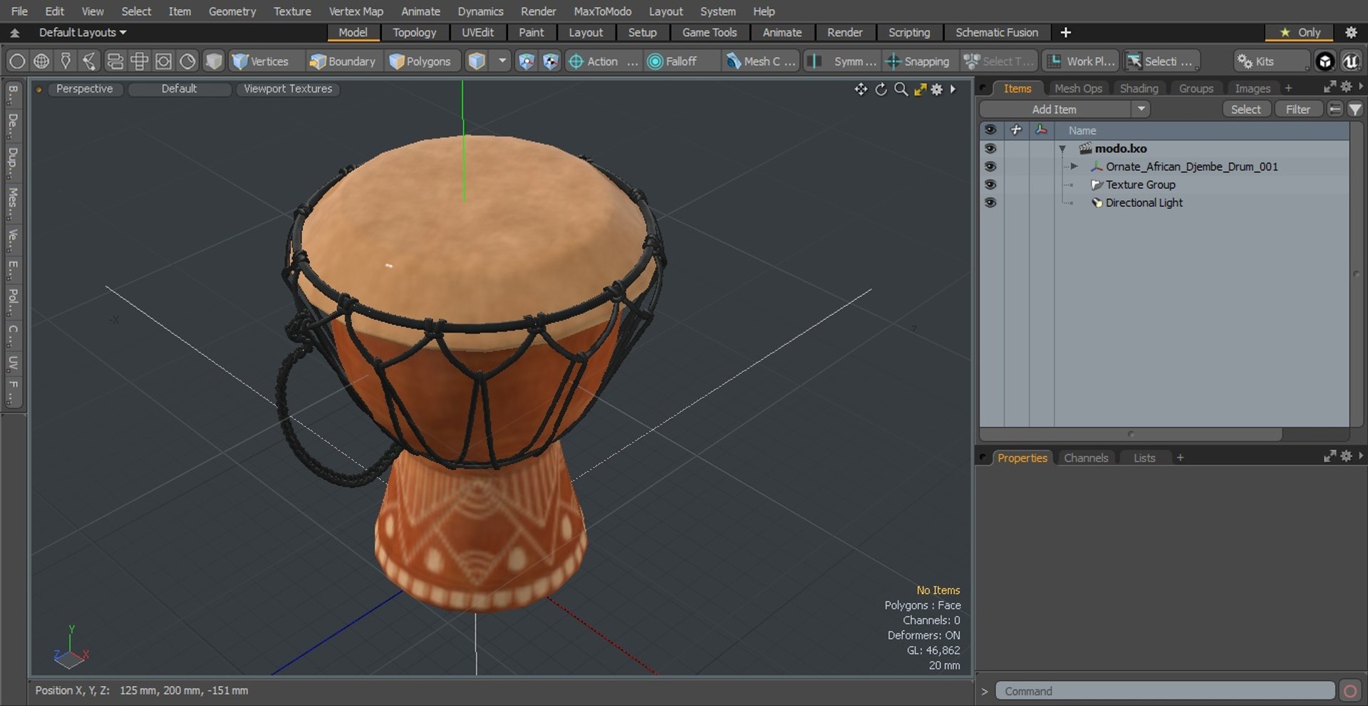 Ornate African Djembe Drum 3D model - TurboSquid 2037566