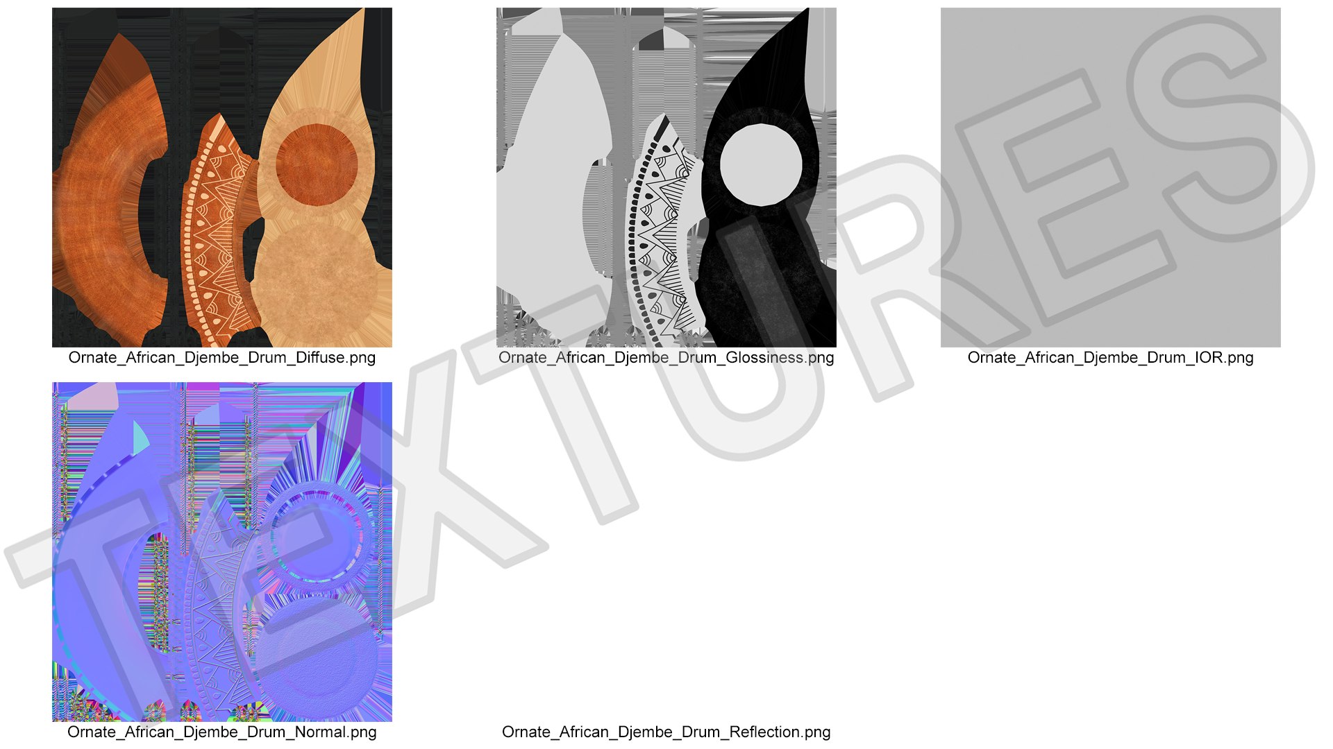 Ornate African Djembe Drum 3D model - TurboSquid 2037566