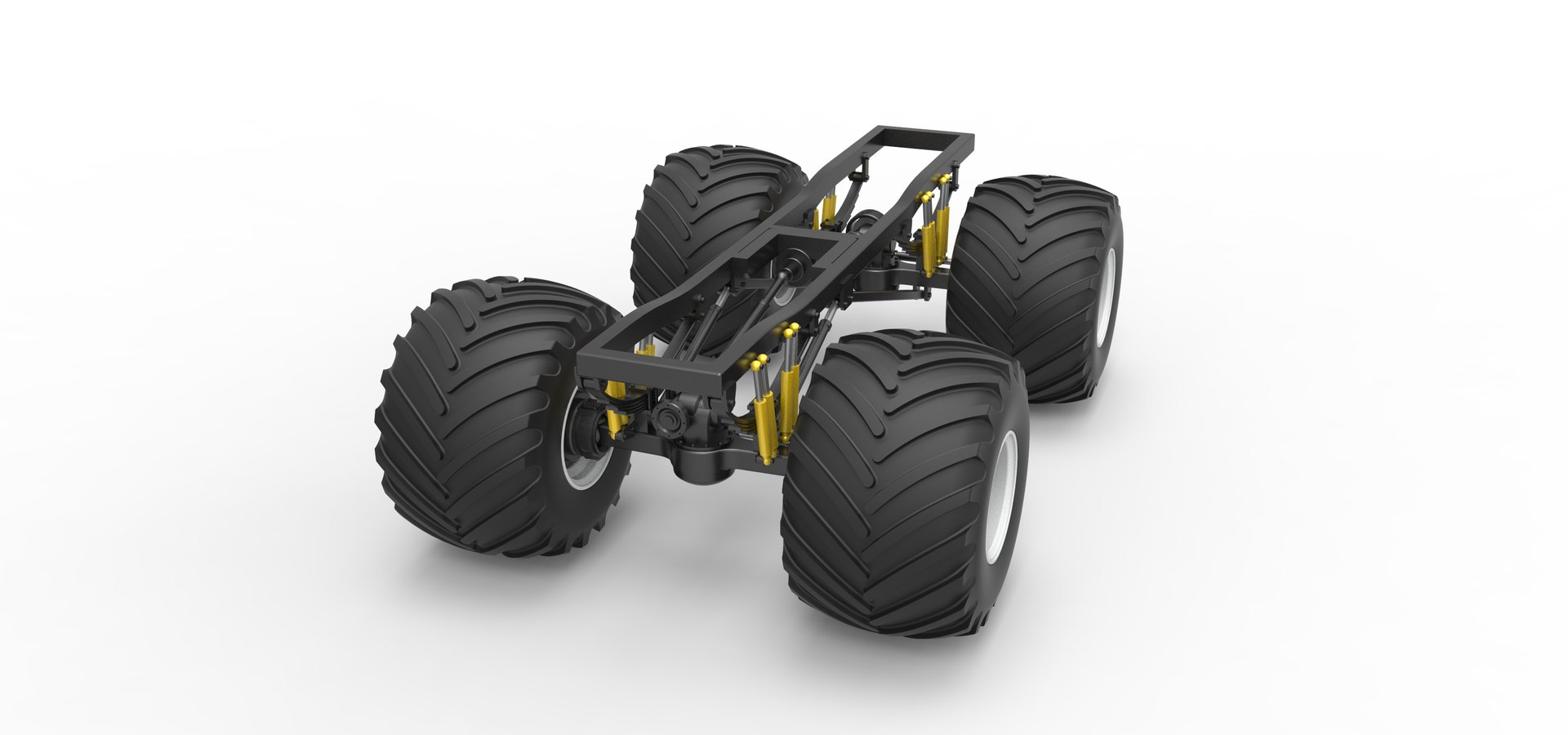 Diecast Chassis Of Vintage Monster Truck Scale 1 To 25 3D Model ...