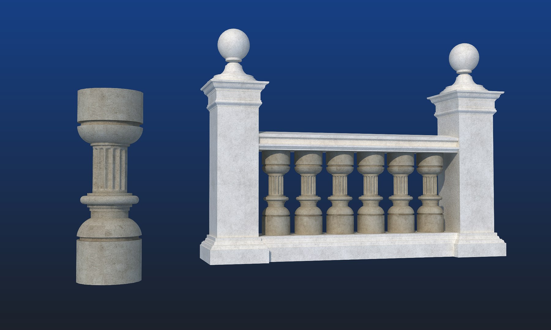 Classic Balustrade 3D Model - TurboSquid 1528219