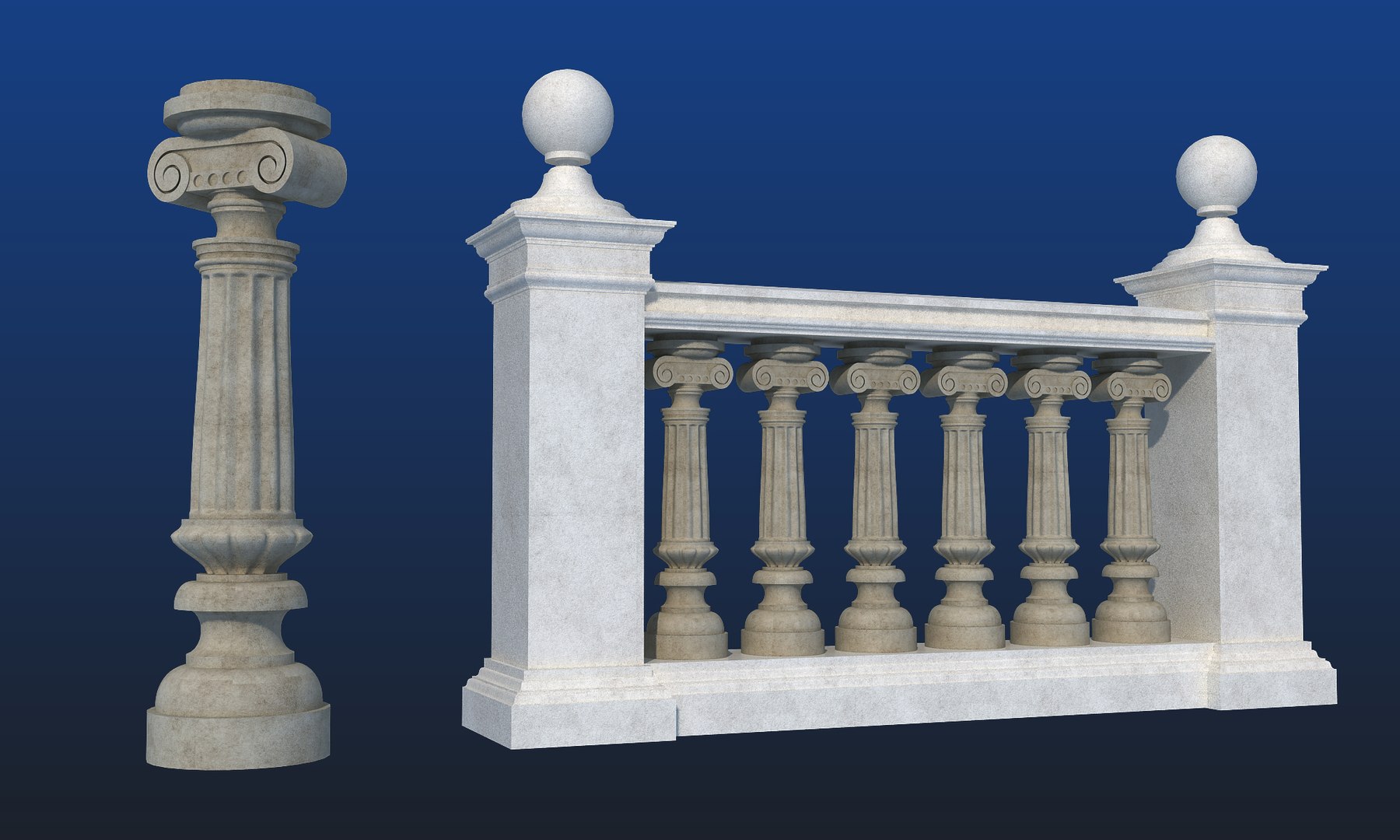 Classic Balustrade 3D Model - TurboSquid 1528219