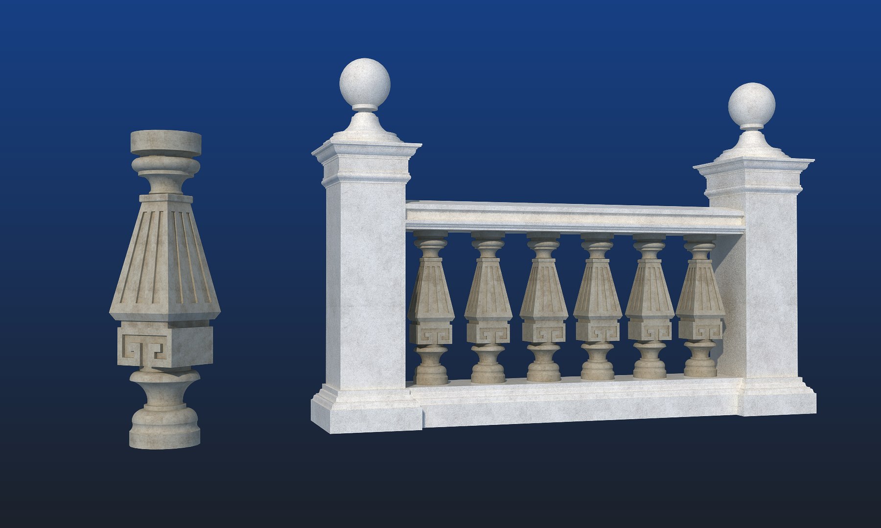 Classic Balustrade 3D Model - TurboSquid 1528219
