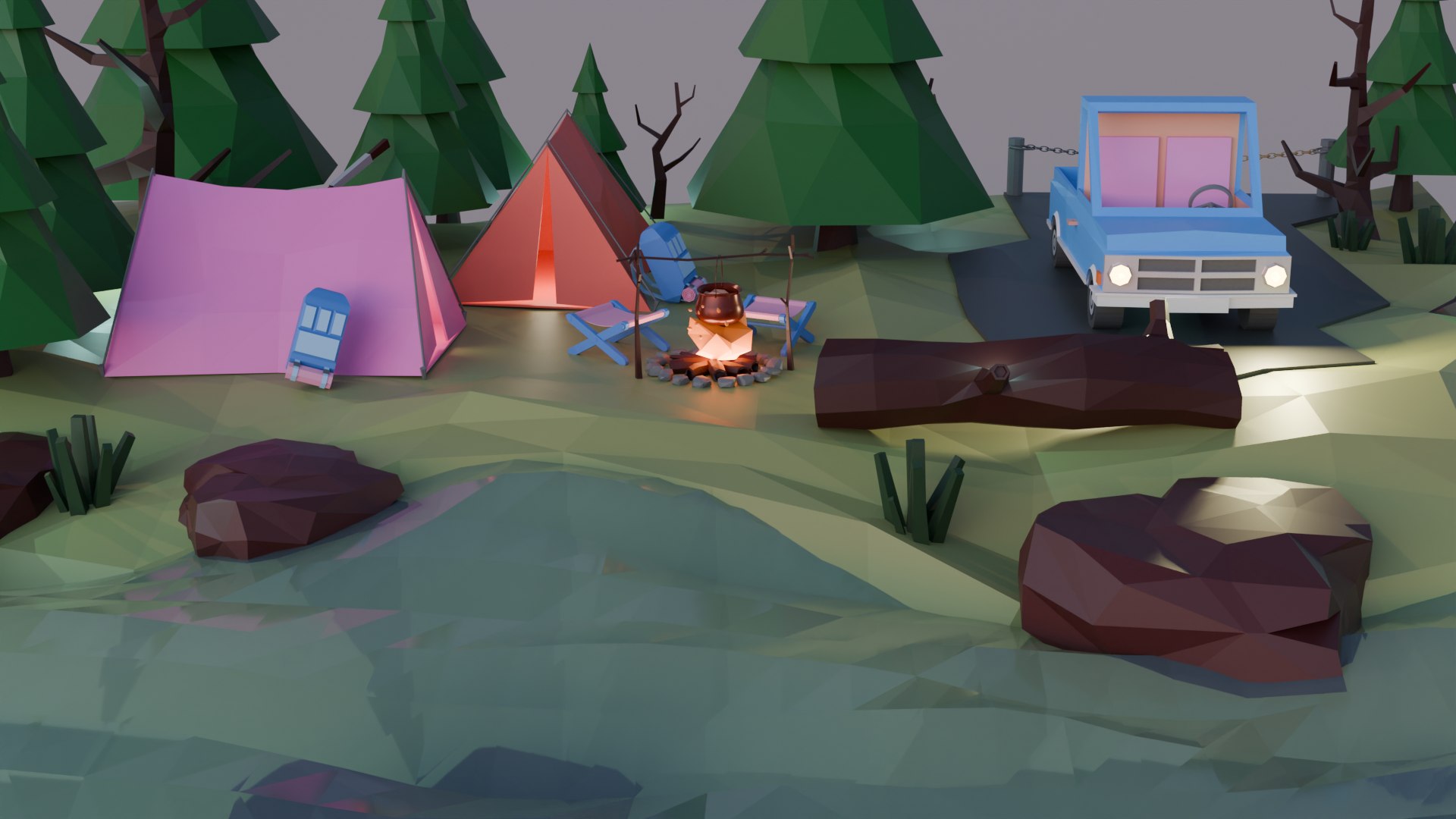 Camping 3D Model - TurboSquid 2336712