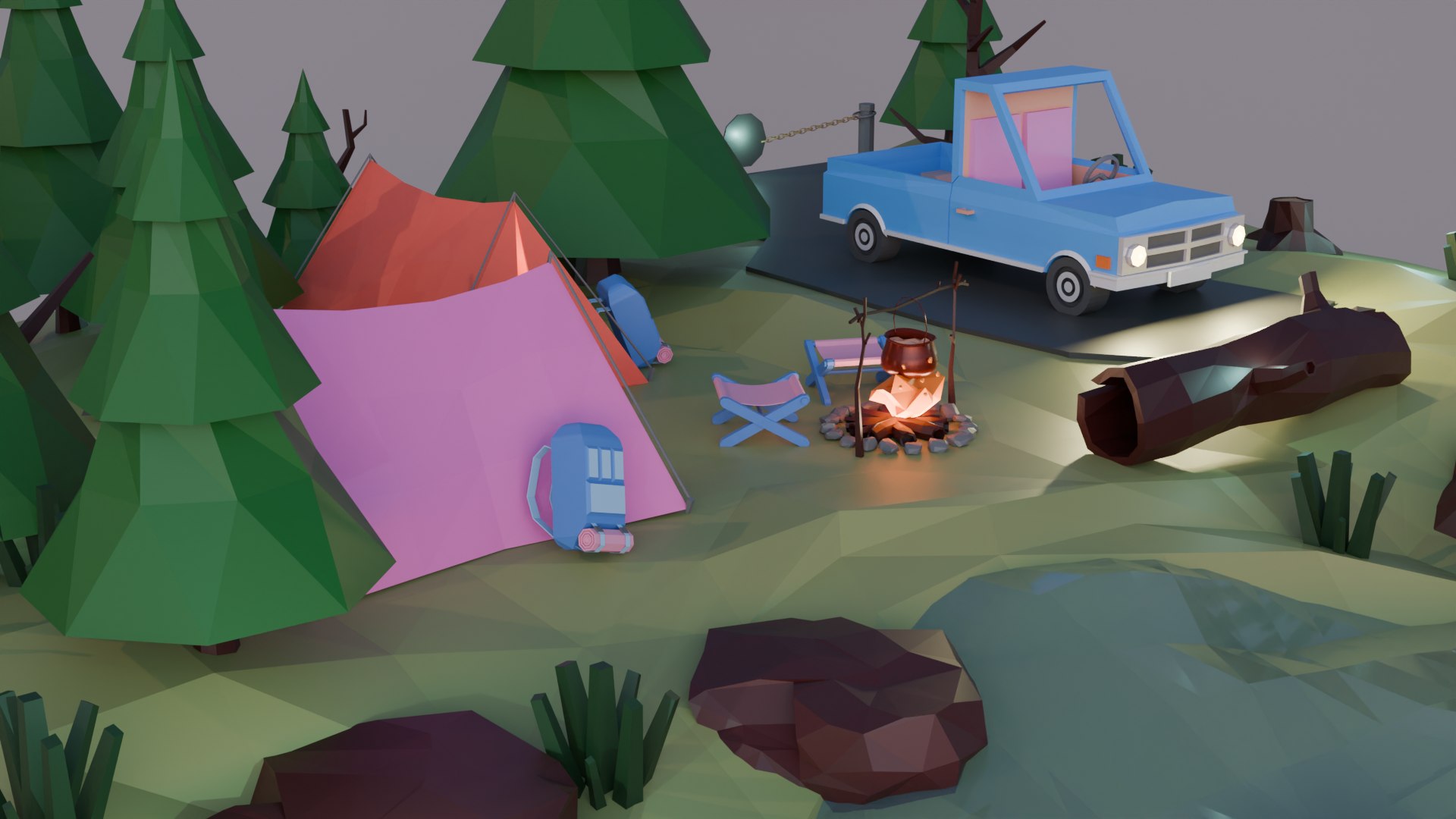 Camping 3D Model - TurboSquid 2336712