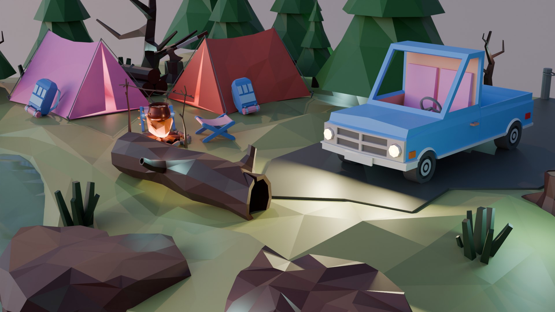 Camping 3D Model - TurboSquid 2336712