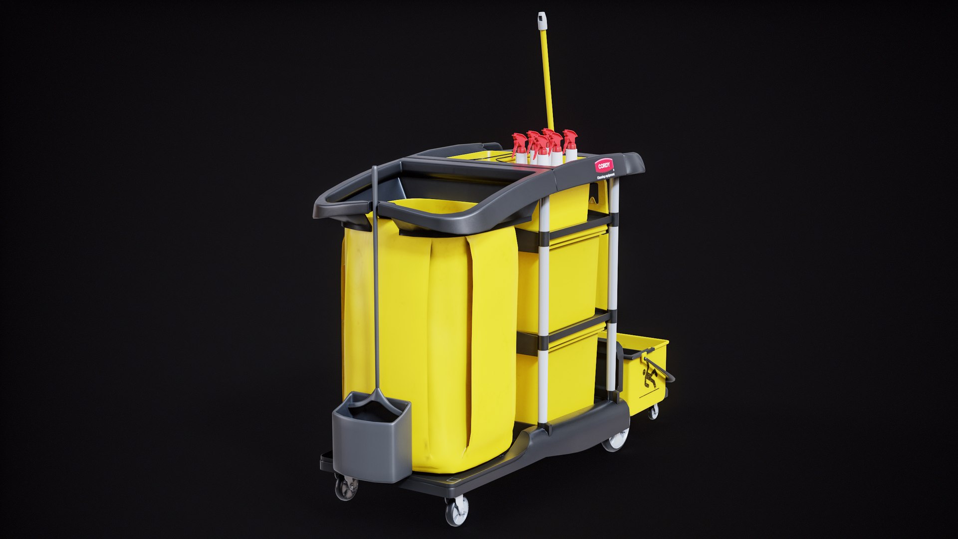 3D Cleaning Cart PBR - TurboSquid 2149727