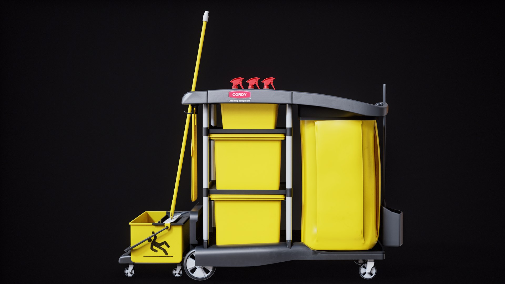 3D Cleaning Cart PBR - TurboSquid 2149727