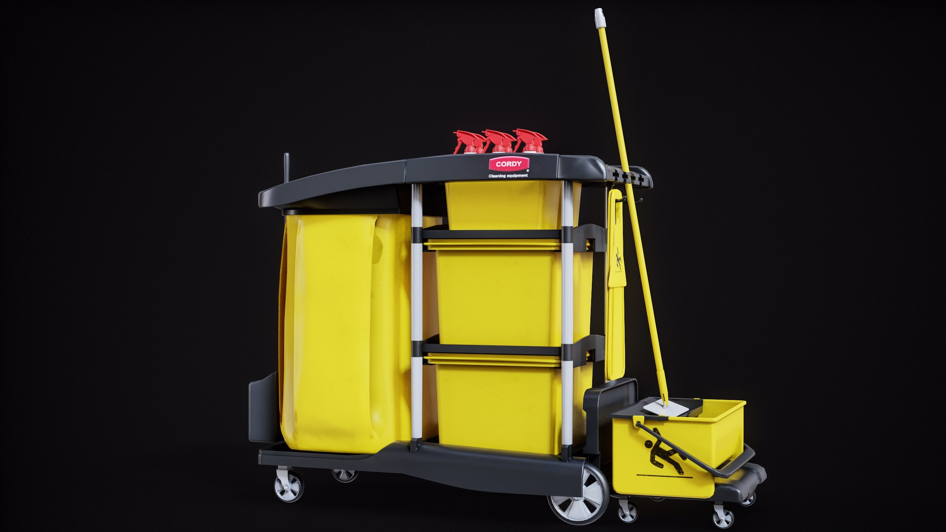 3D Cleaning Cart PBR - TurboSquid 2149727