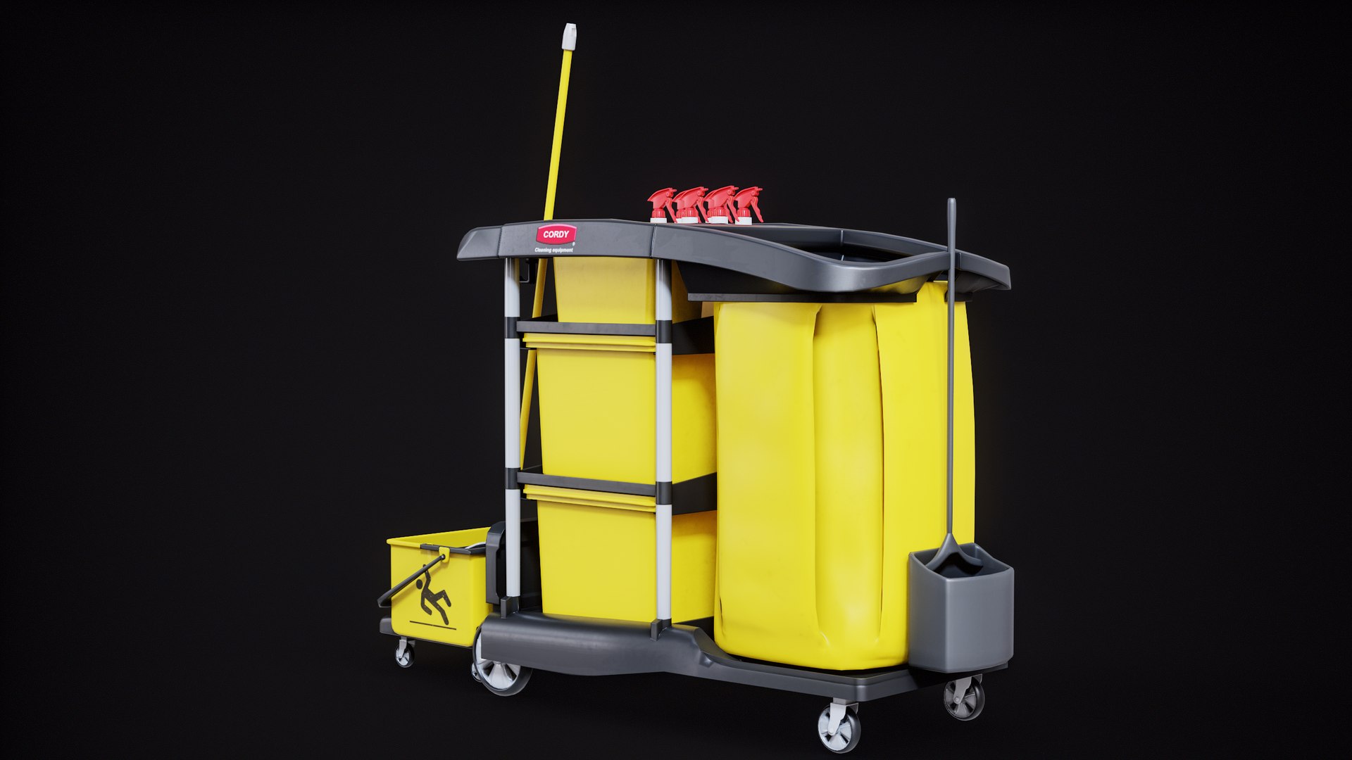 3D Cleaning Cart PBR - TurboSquid 2149727