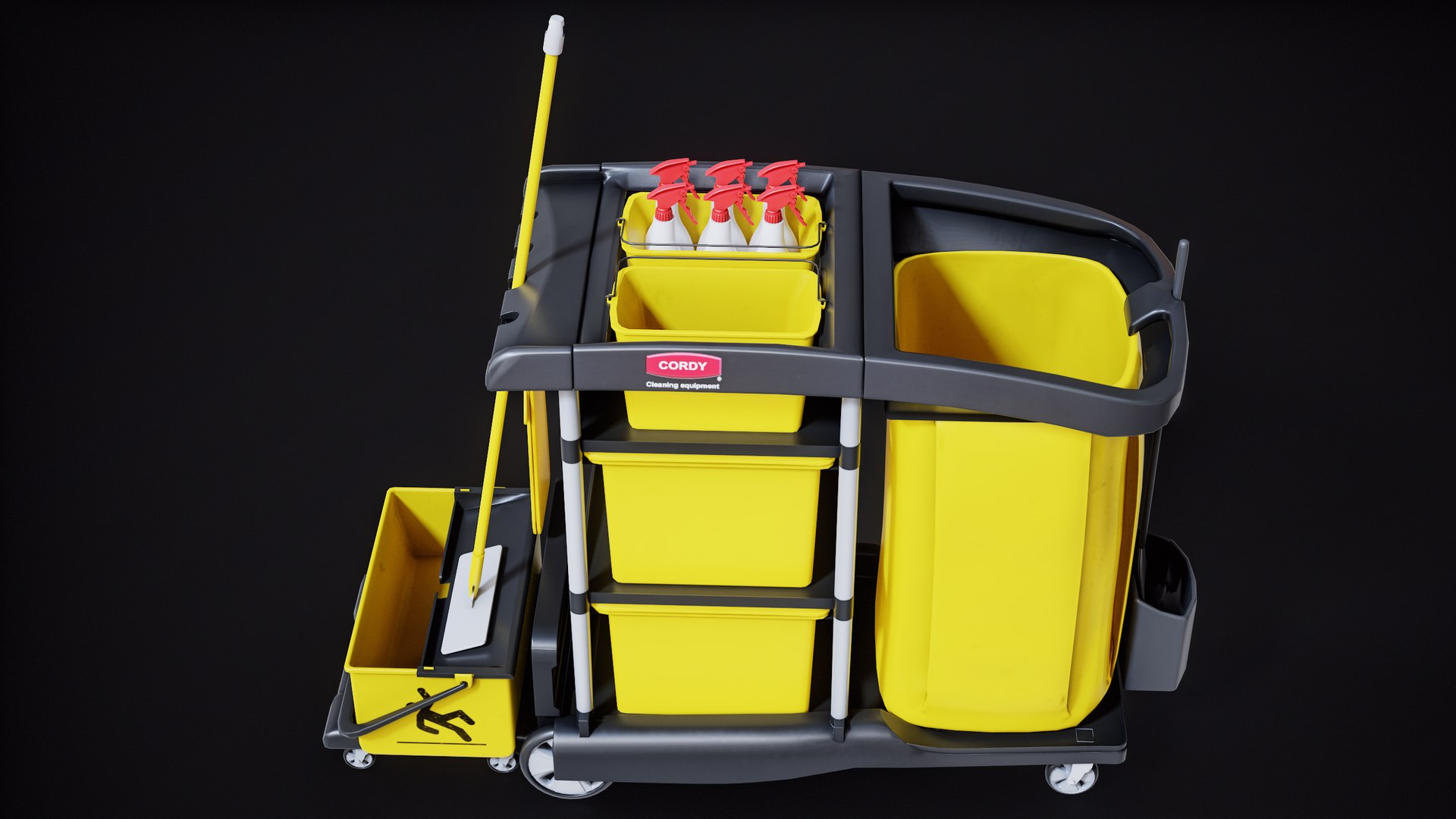 3D Cleaning Cart PBR - TurboSquid 2149727