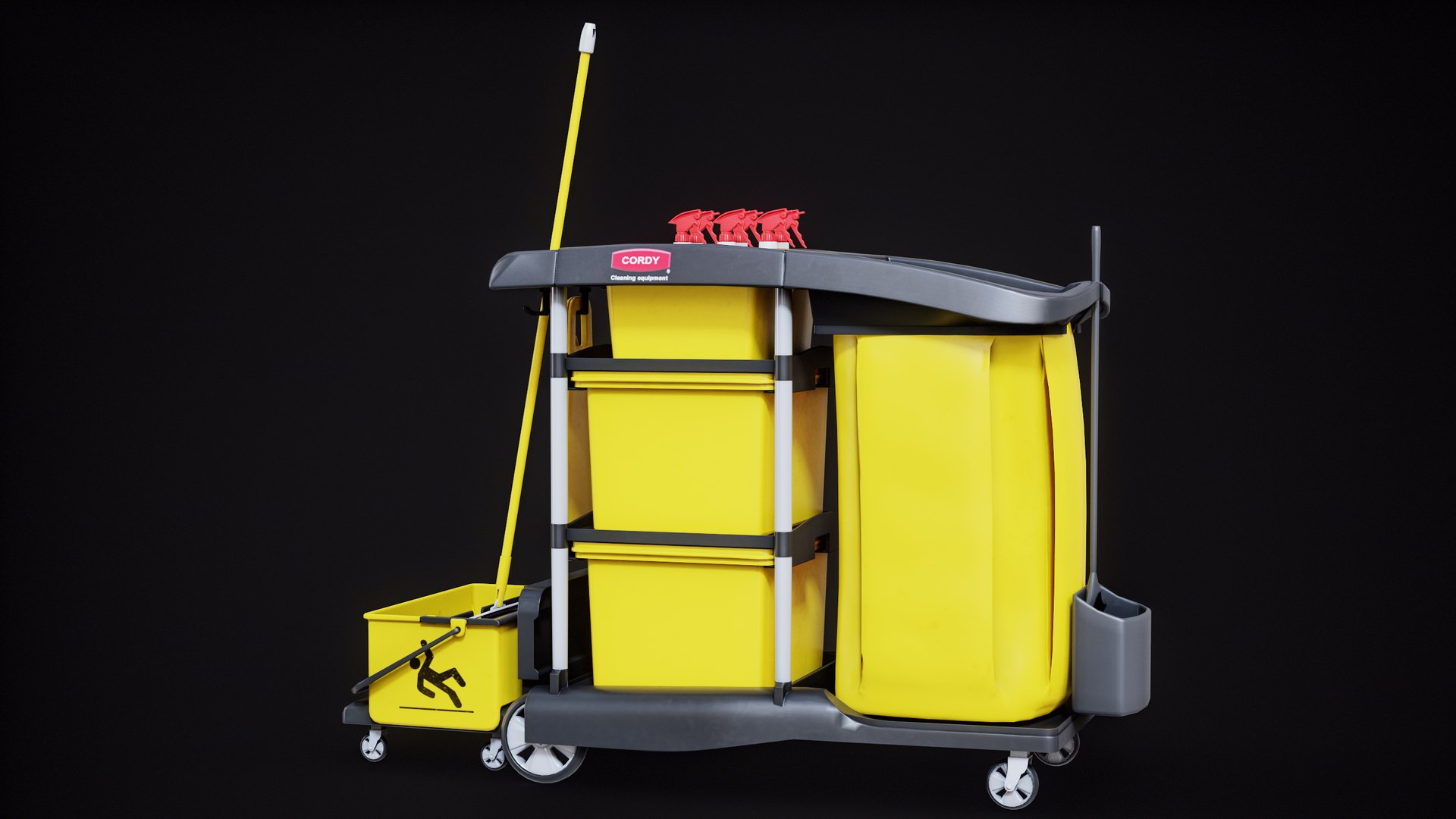 3D Cleaning Cart PBR - TurboSquid 2149727