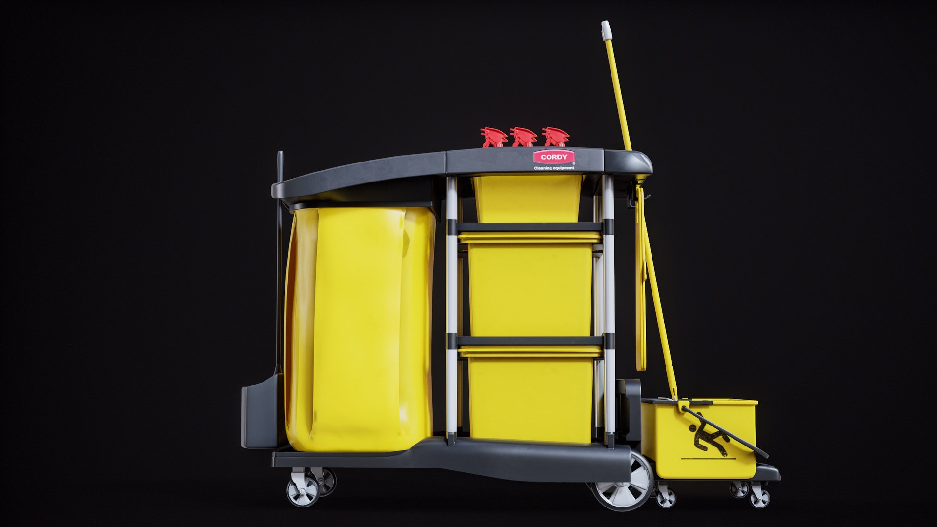 3D Cleaning Cart PBR - TurboSquid 2149727