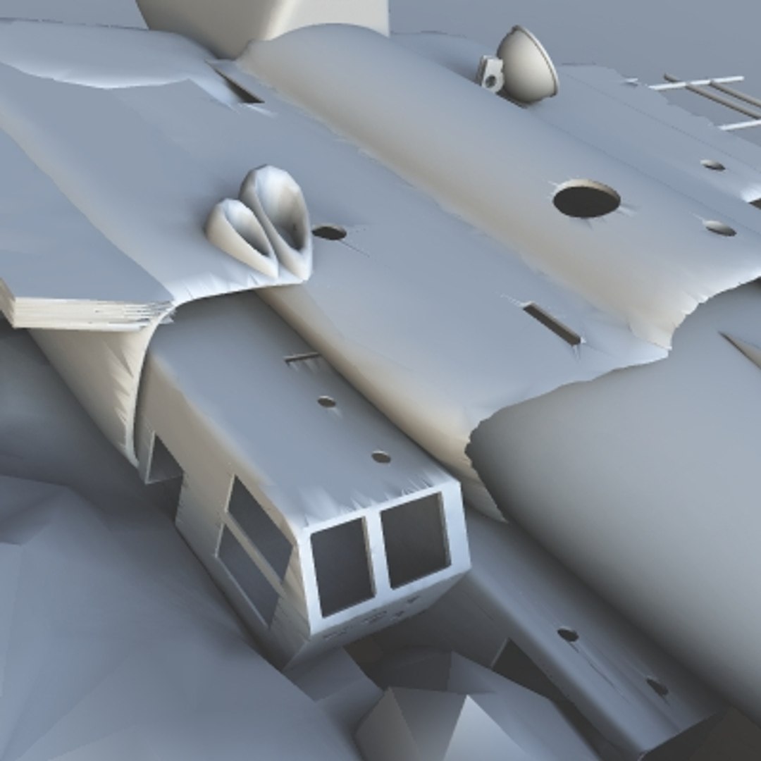 Derelict Spacewreck 3d Dxf