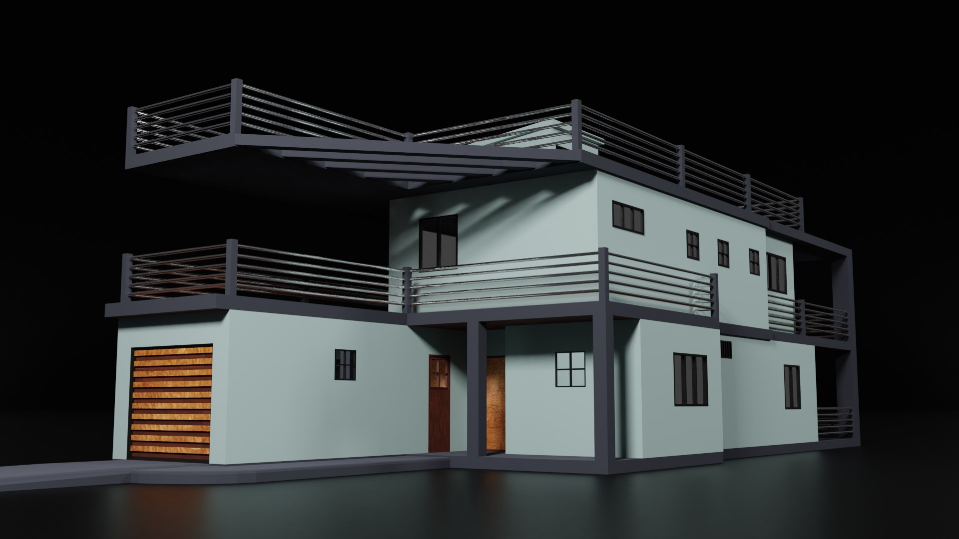 Modern House 3D Model with Openable Doors 3D model 3D model ...
