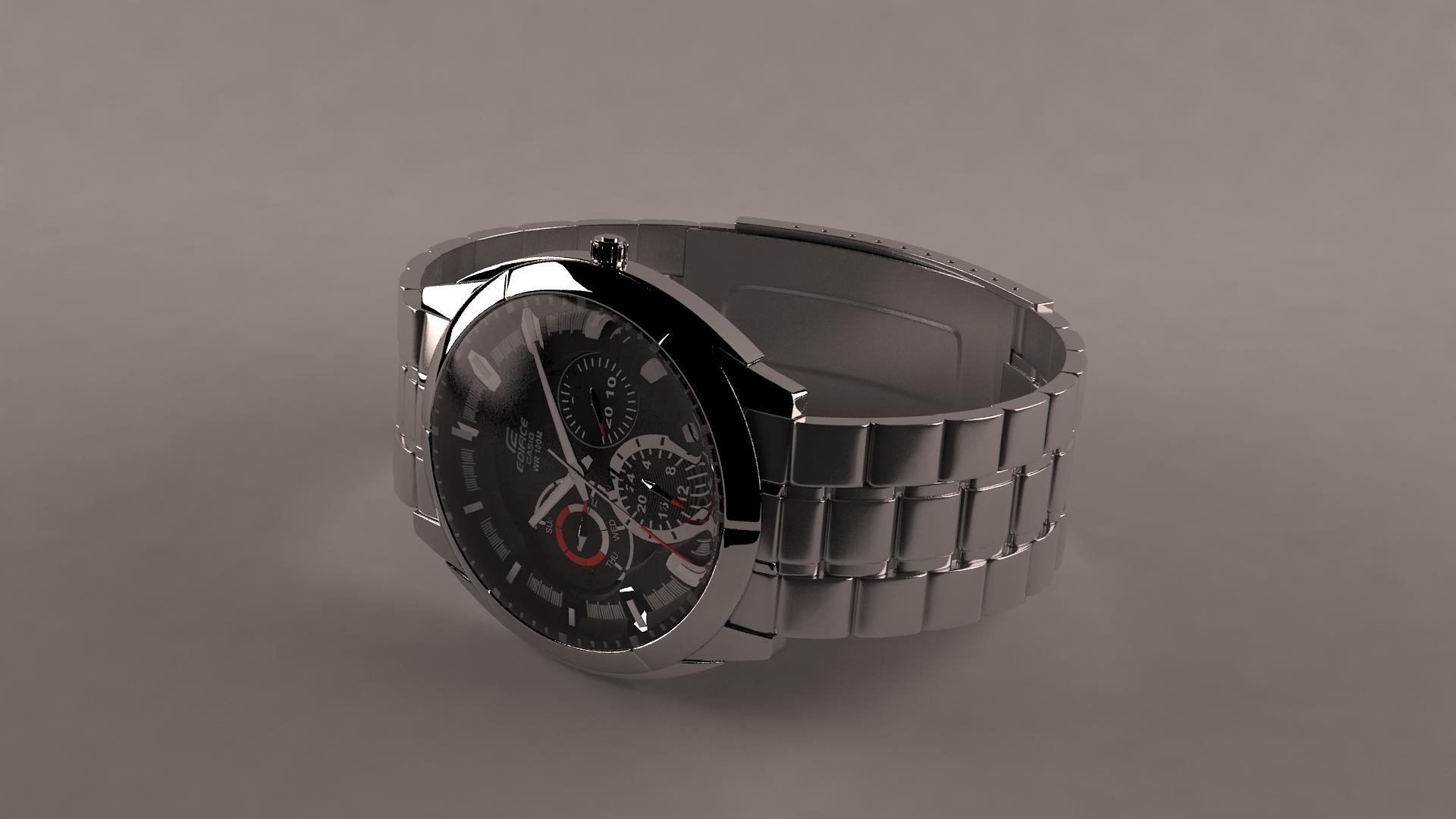 watch casio wr 100m 3d model